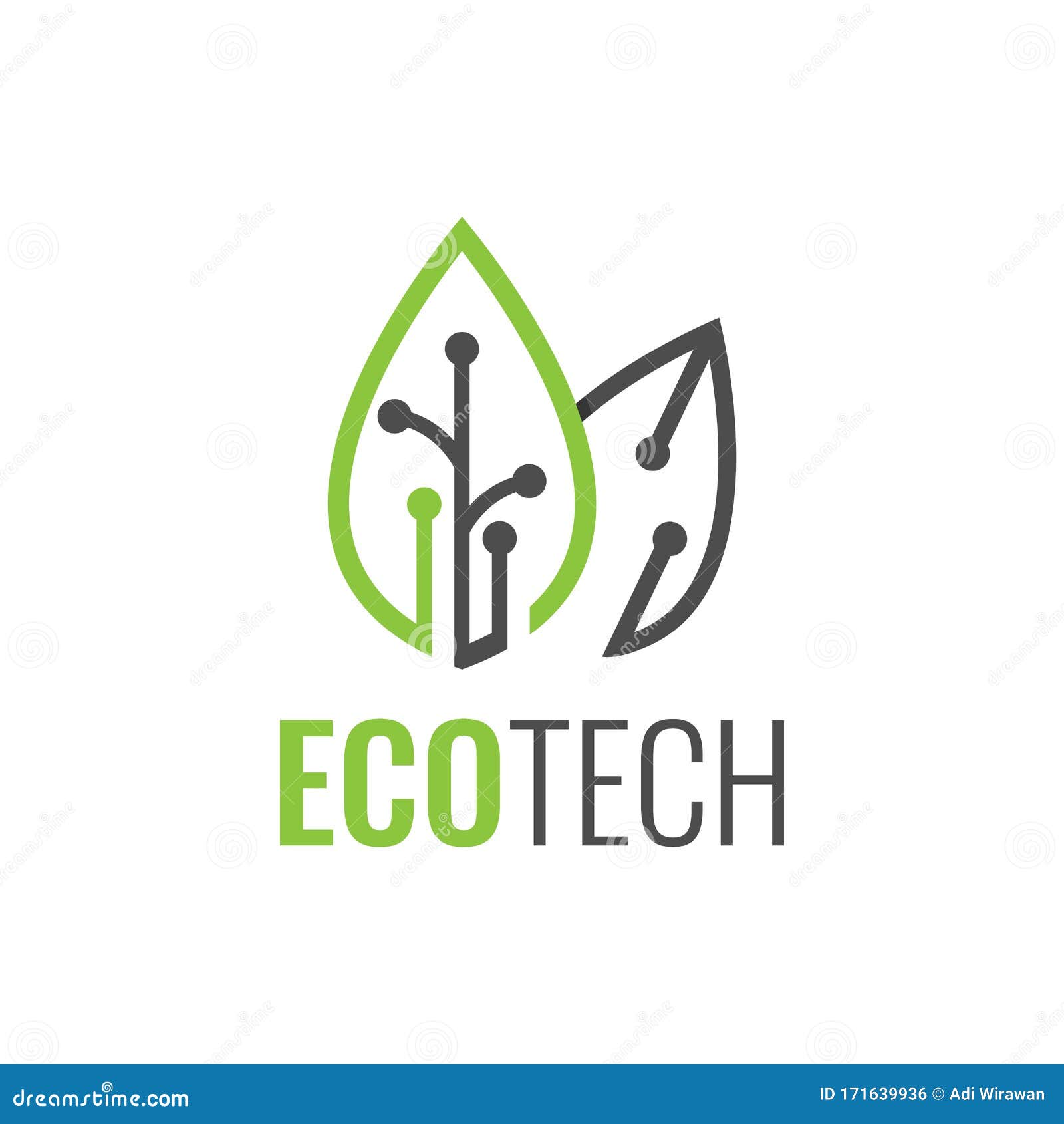 Green Eco Technology Logo Vector Desig Stock Vector - Illustration of ...