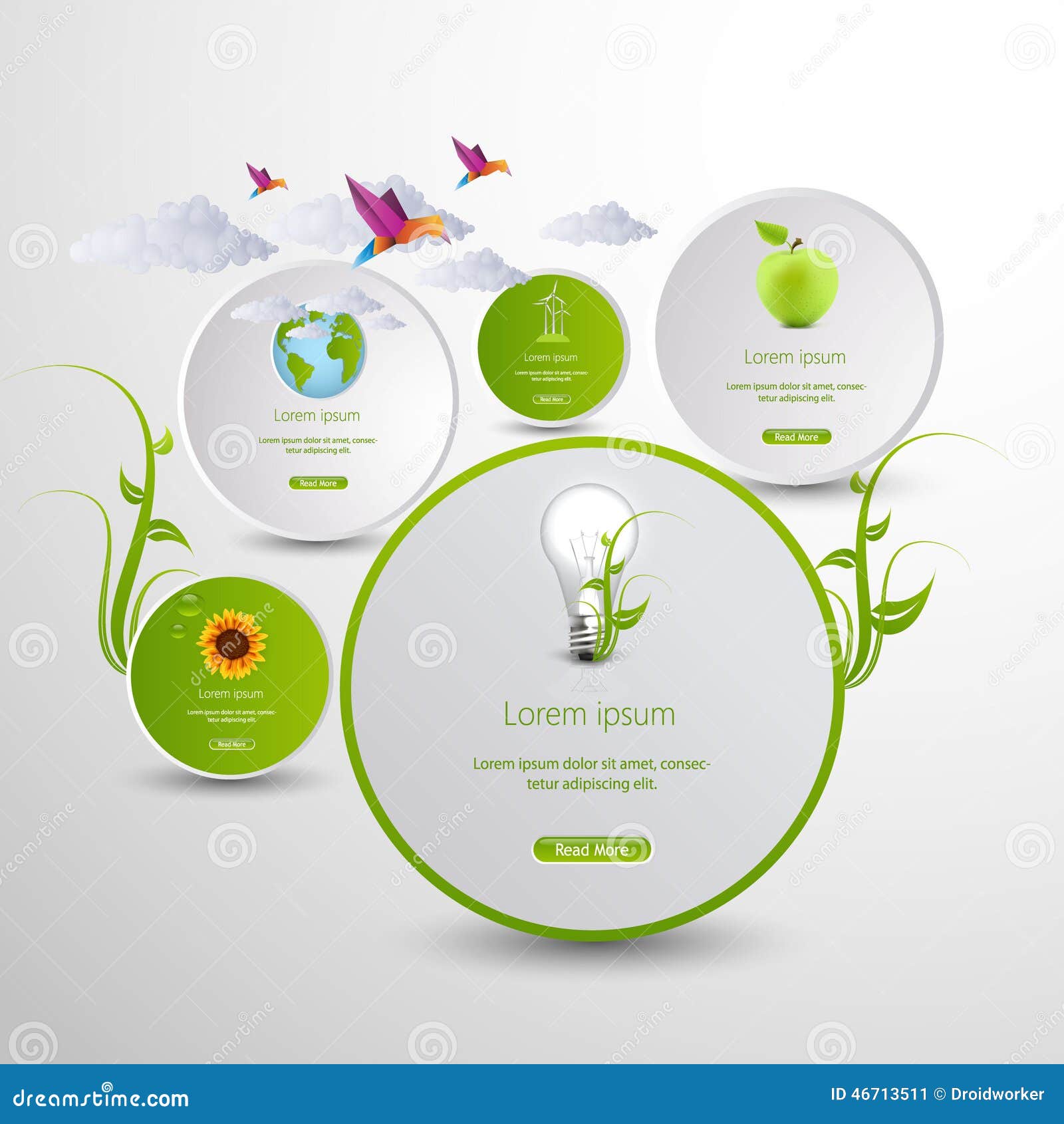 Green eco website template stock vector. Illustration of header - 46713511