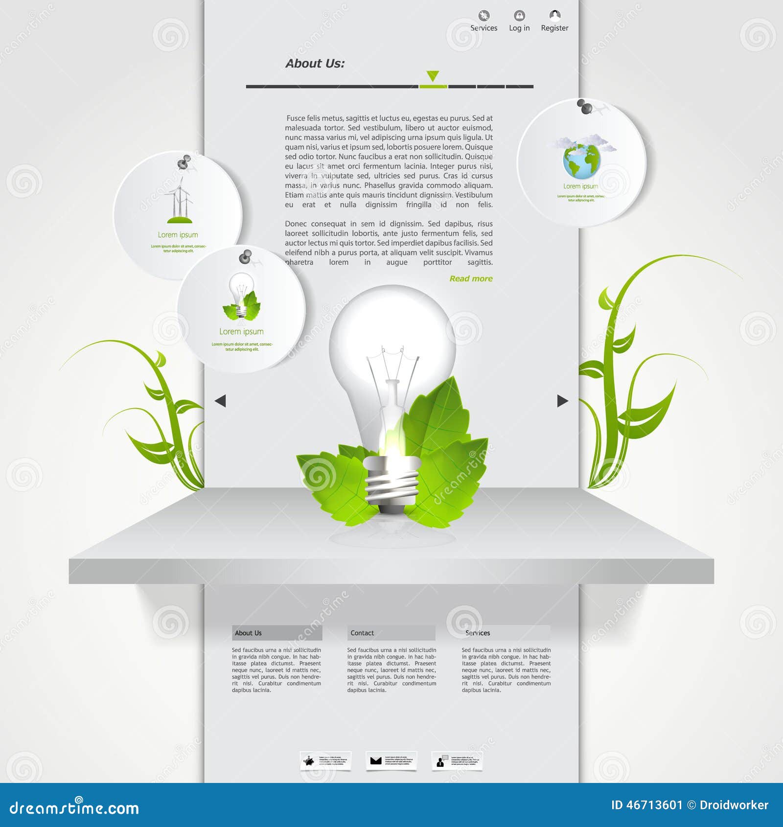 Green eco website template stock vector. Illustration of earth - 46713601