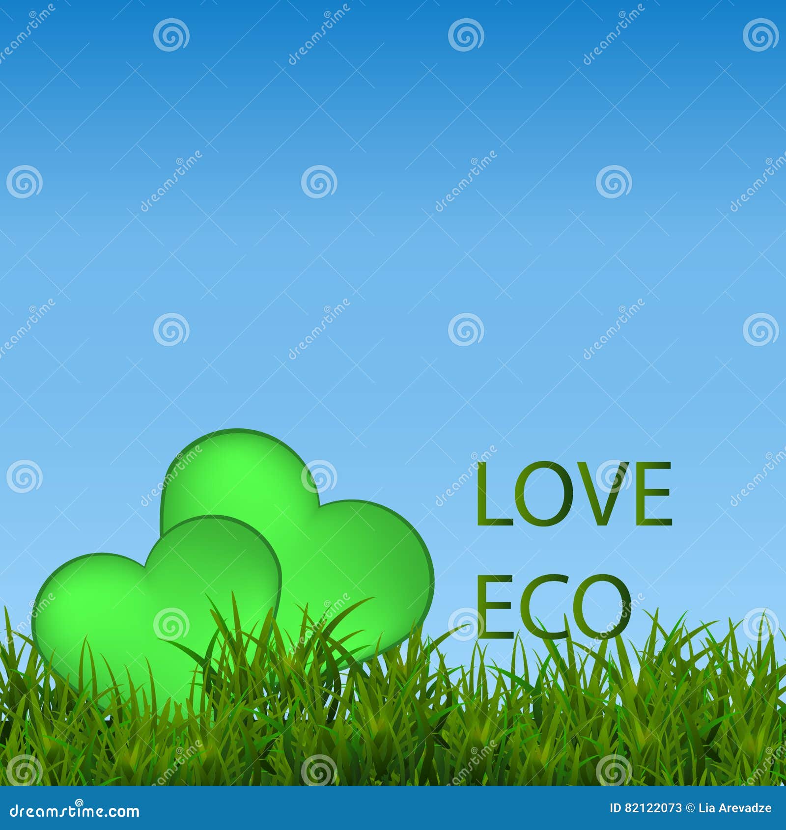 Green Ecological Banner with Green Grass and Blue Sky Stock Vector ...
