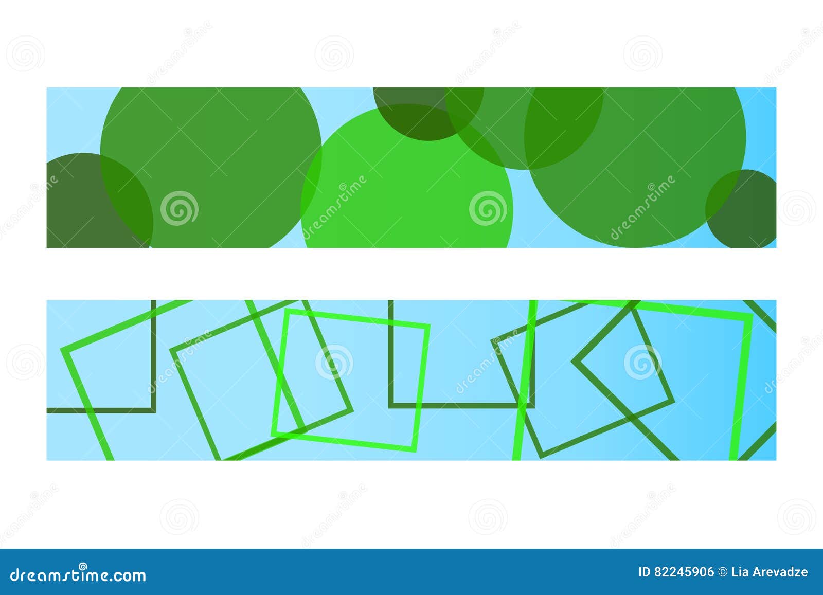 Green Ecological Banners Set with Green Geometric Elements Stock Vector ...