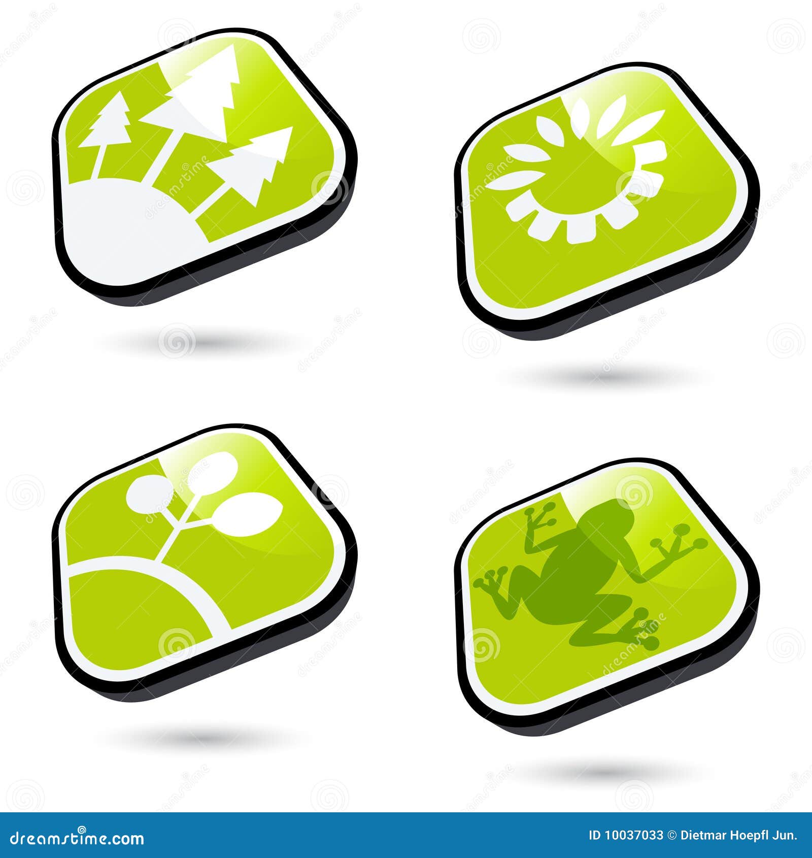 Green ecological buttons stock vector. Illustration of petals - 10037033