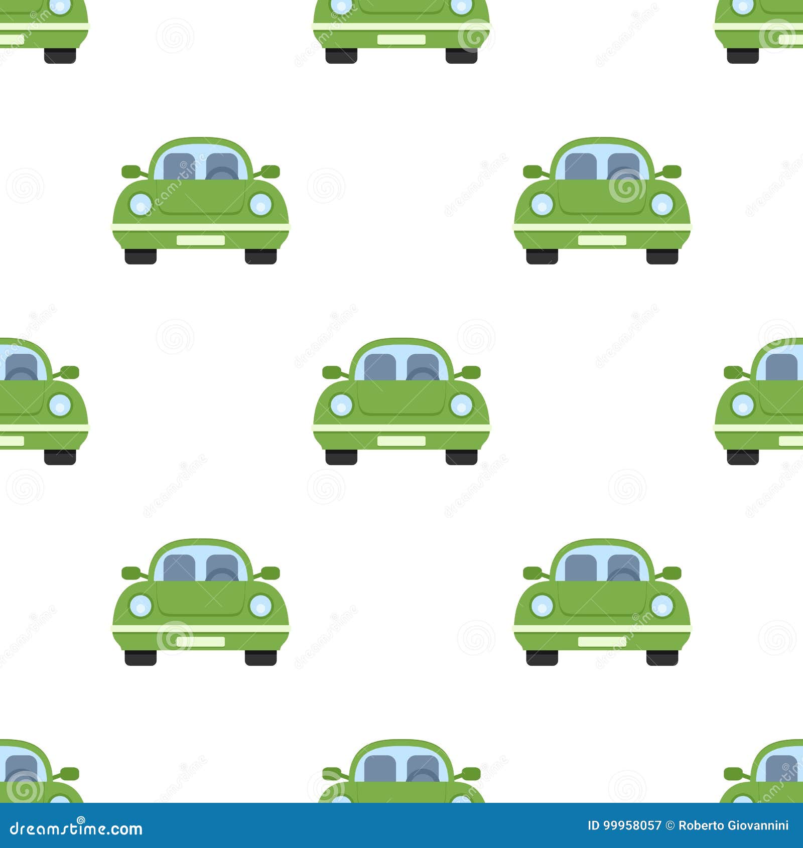 Green Ecological Car Icon Seamless Pattern Stock Vector - Illustration ...