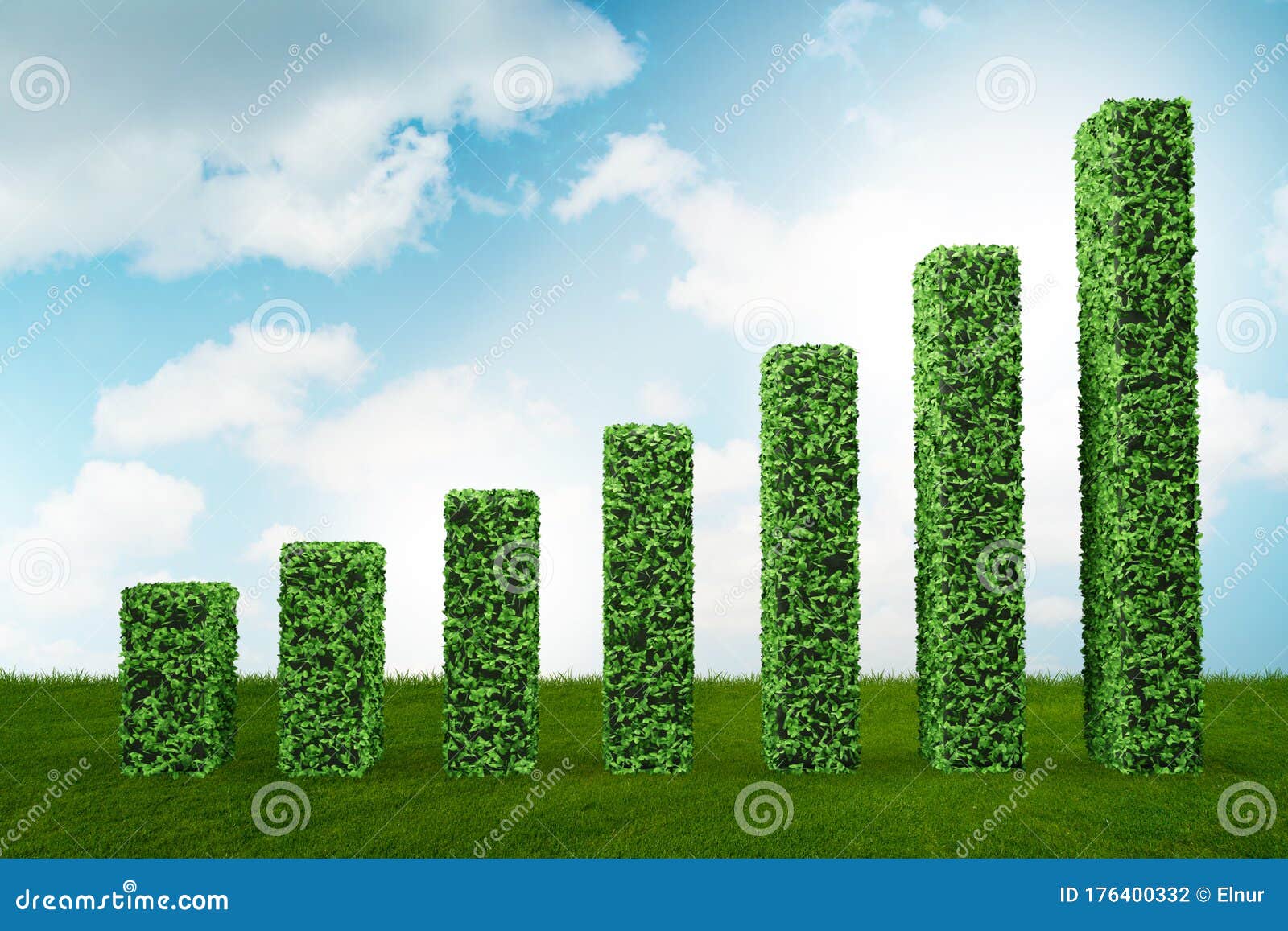 Green Ecological Growth Concept - 3d Rendering Stock Illustration ...