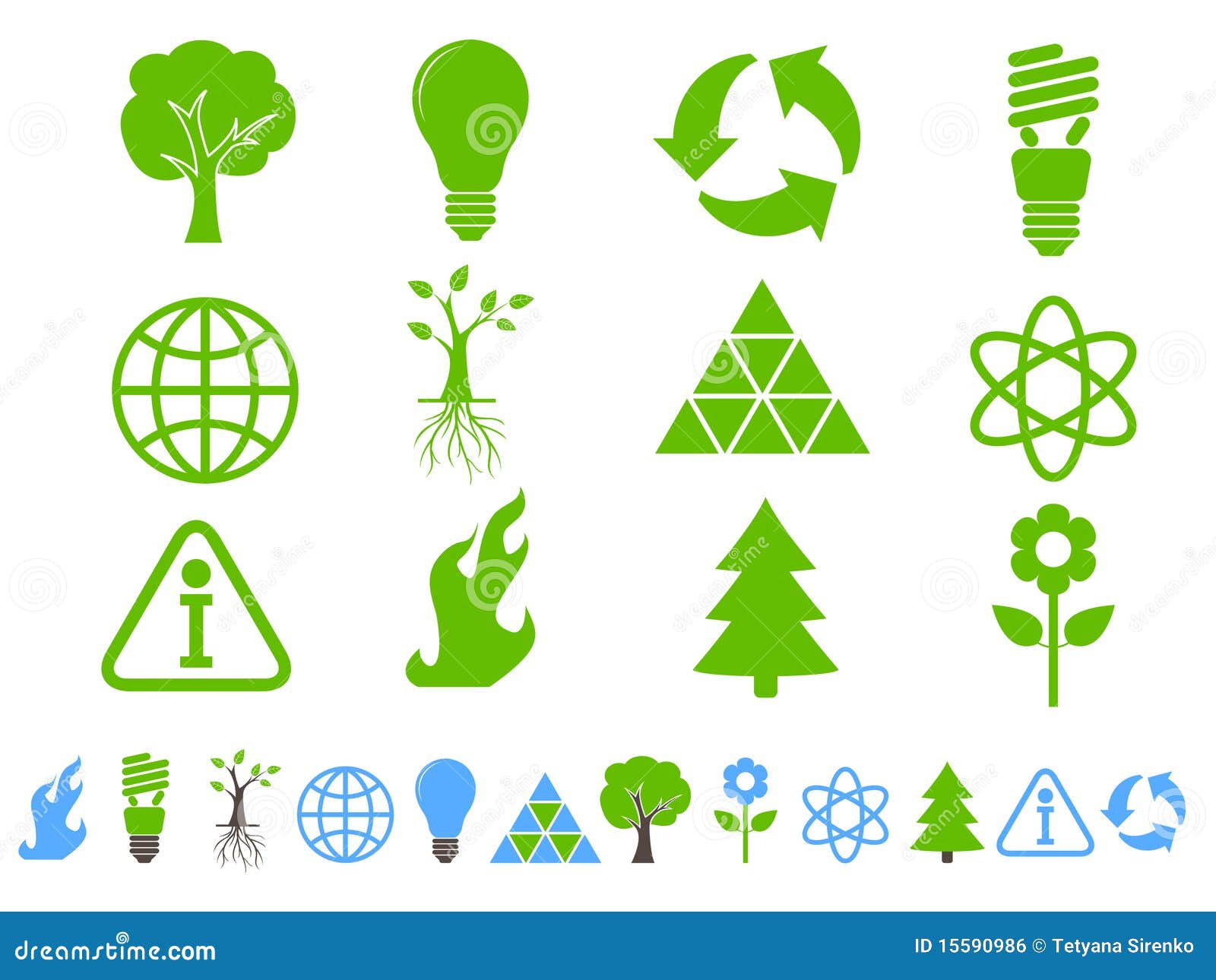 Green ecology icons stock vector. Illustration of enviromental - 15590986