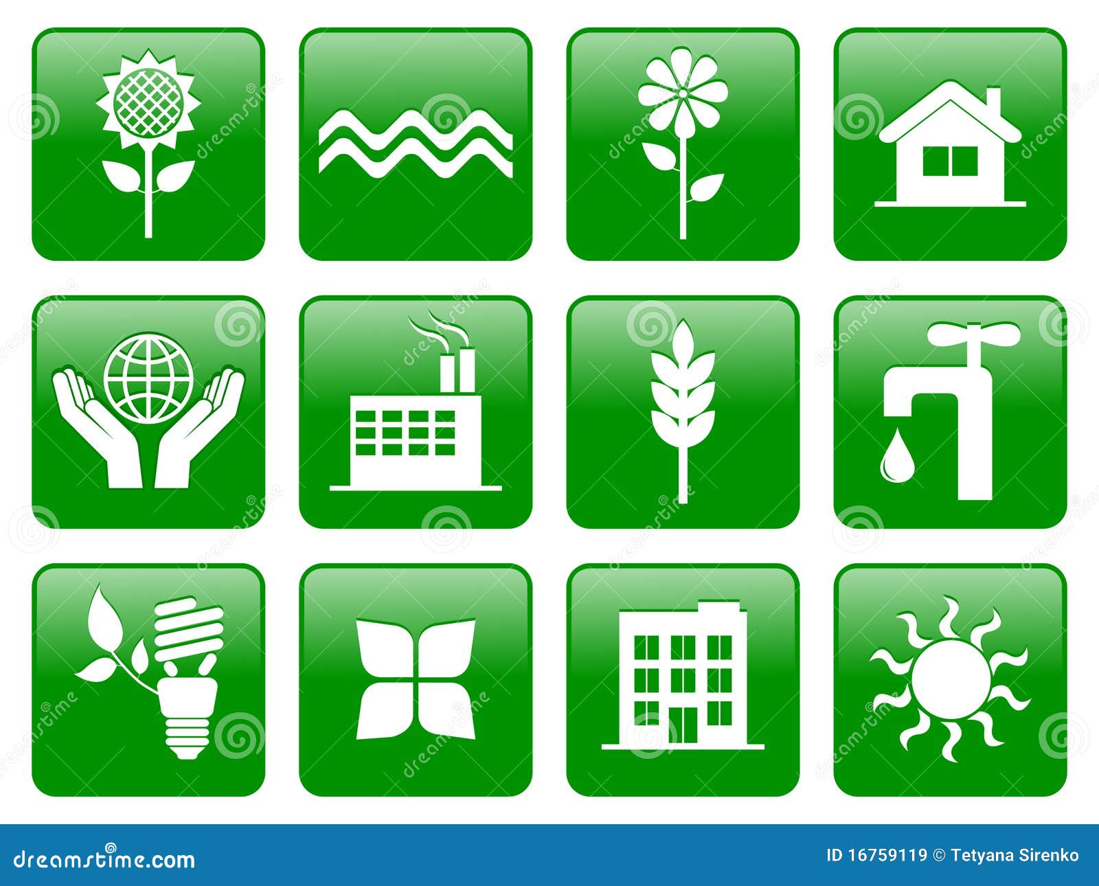 Green ecology icons stock vector. Illustration of clip - 16759119