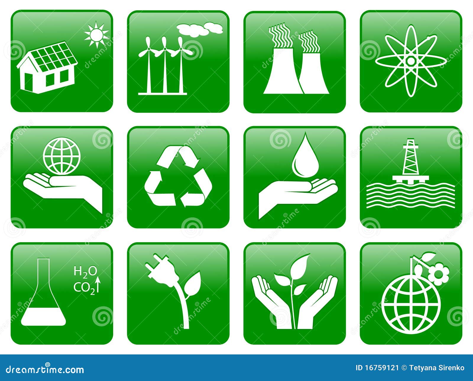 Green ecology icons stock vector. Illustration of background - 16759121
