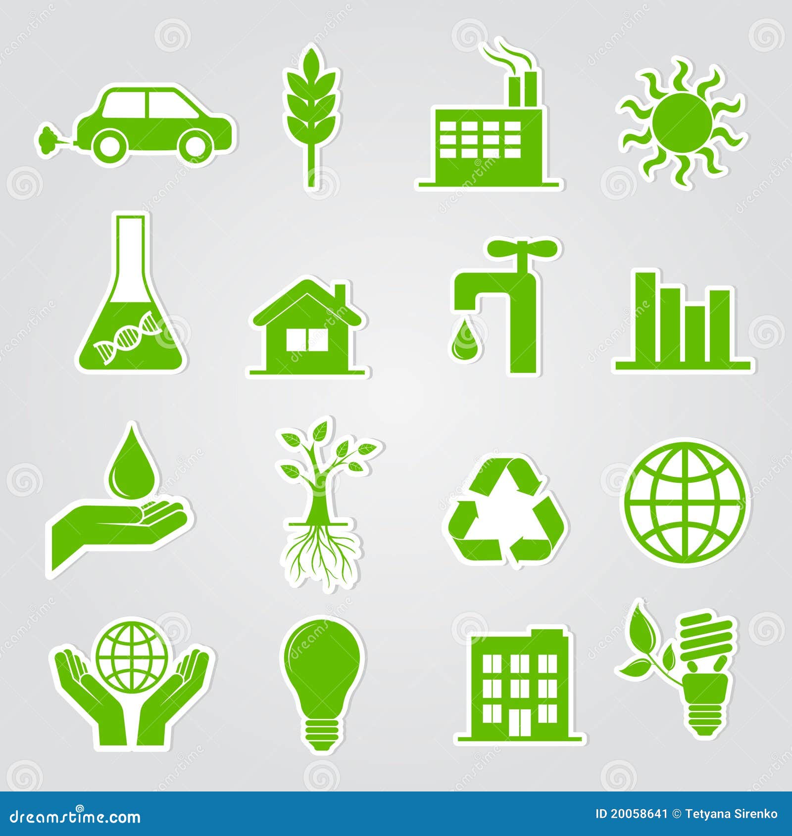 Green ecology icons stock vector. Illustration of root - 20058641