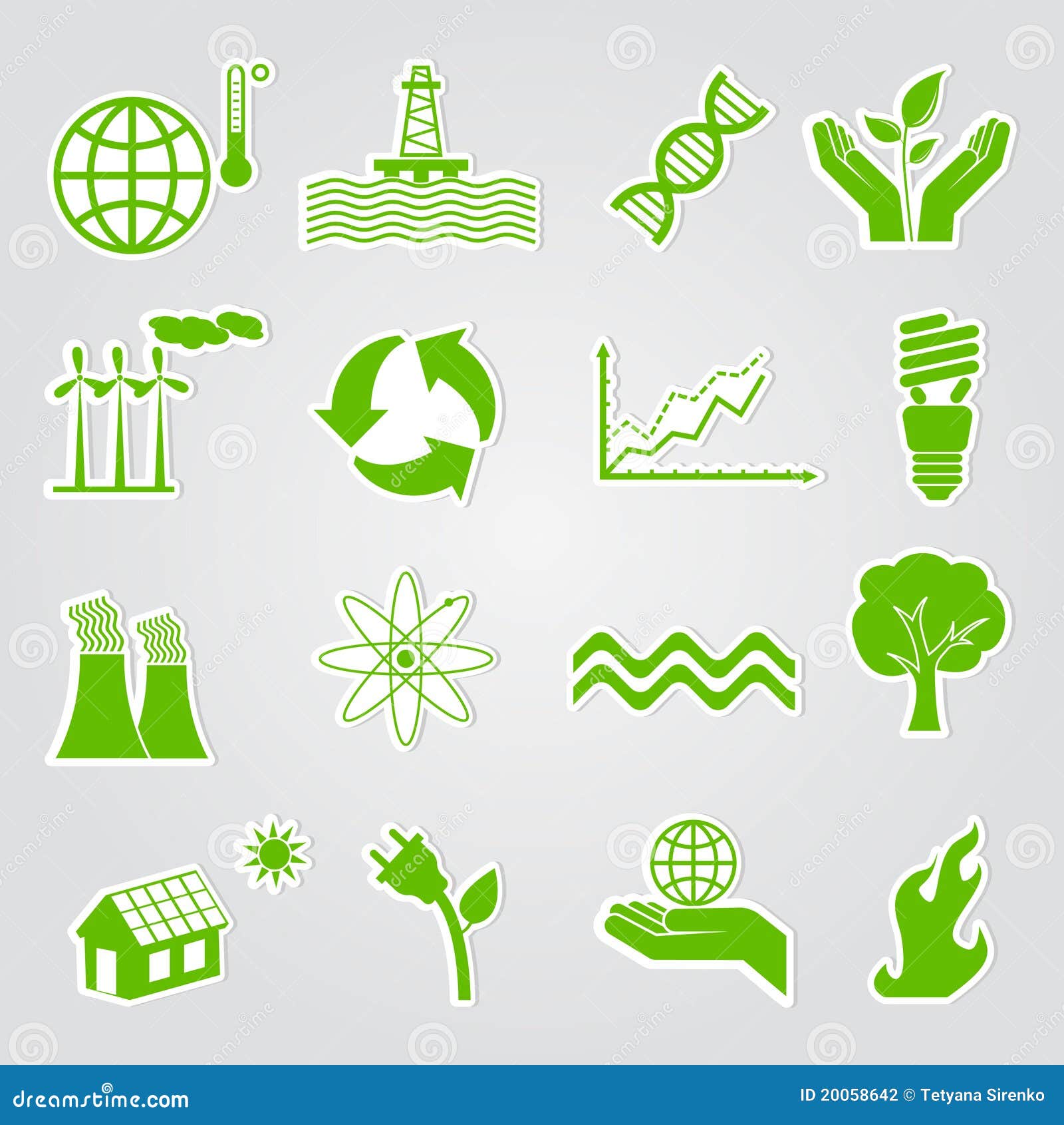 Green ecology icons stock vector. Illustration of icon - 20058642
