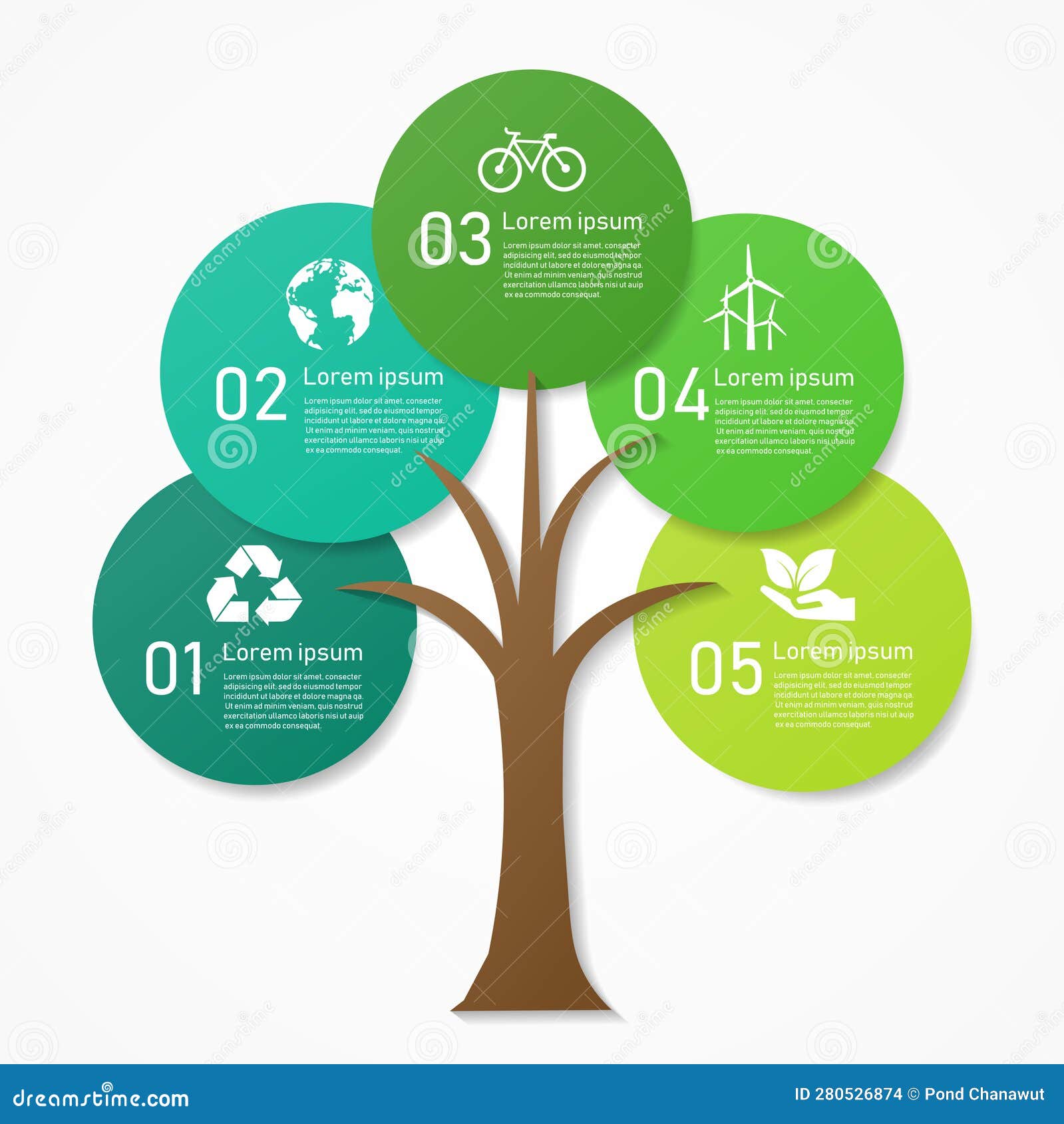 Green Ecology Leaf Infographic with Option Element Icon Background ...