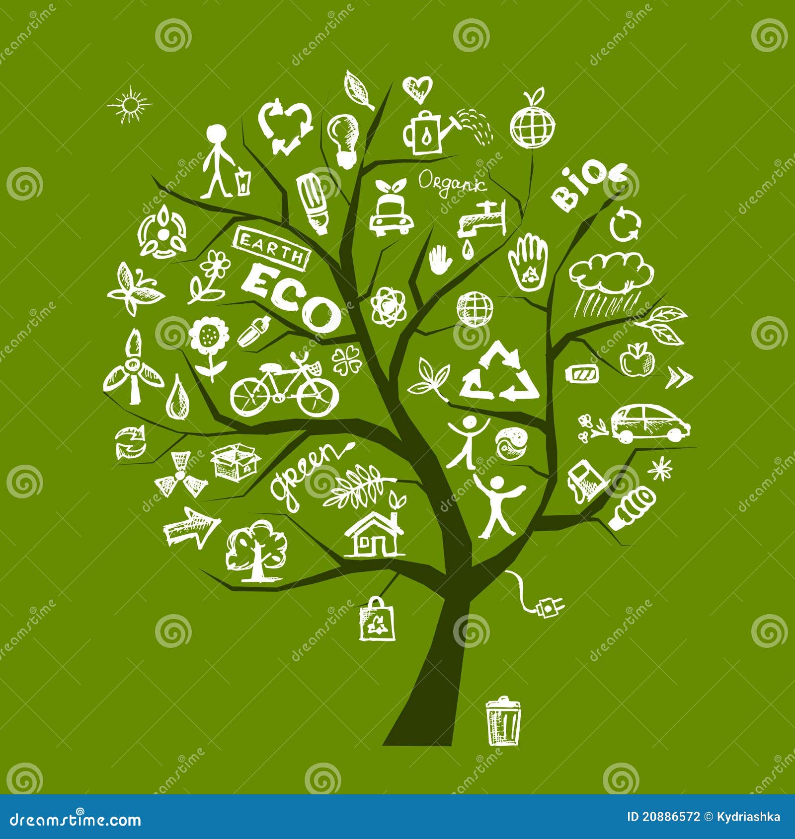 Green ecology tree concept stock vector. Illustration of arrow - 20886572