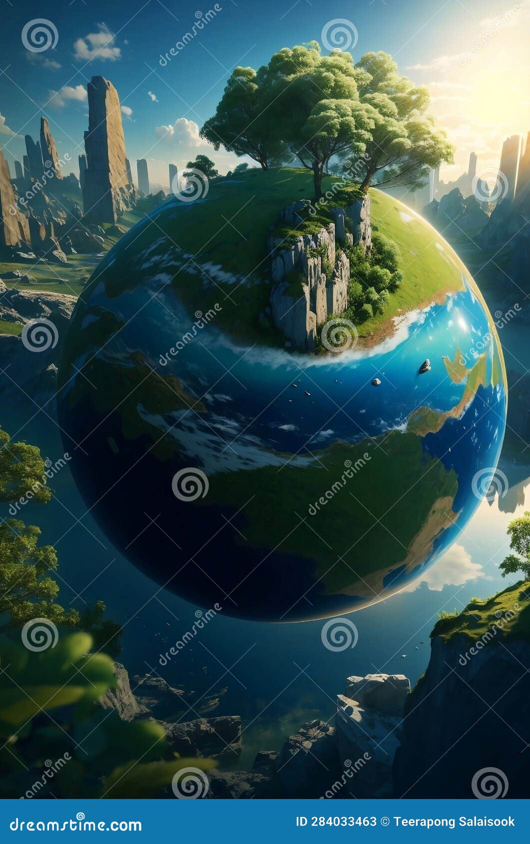 Green Ecology World Environment Day, Generative AI Illustration Stock ...