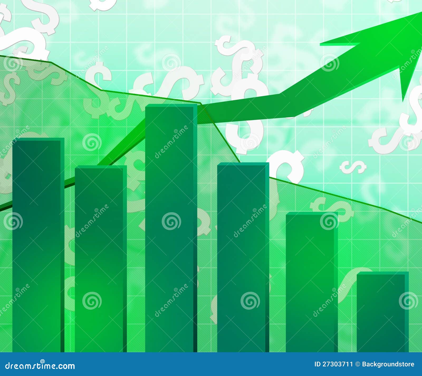 Economic Background With Graph And Continents Vector Illustration ...