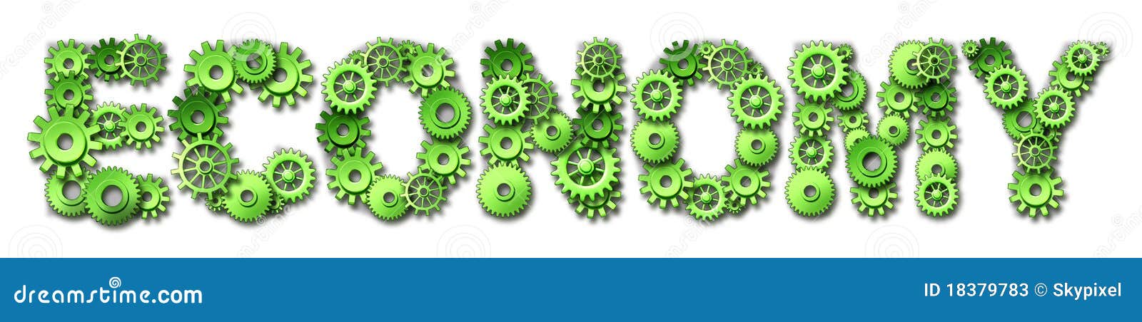 Green Economy Text Symbol with Gears and Cogs Stock Illustration ...