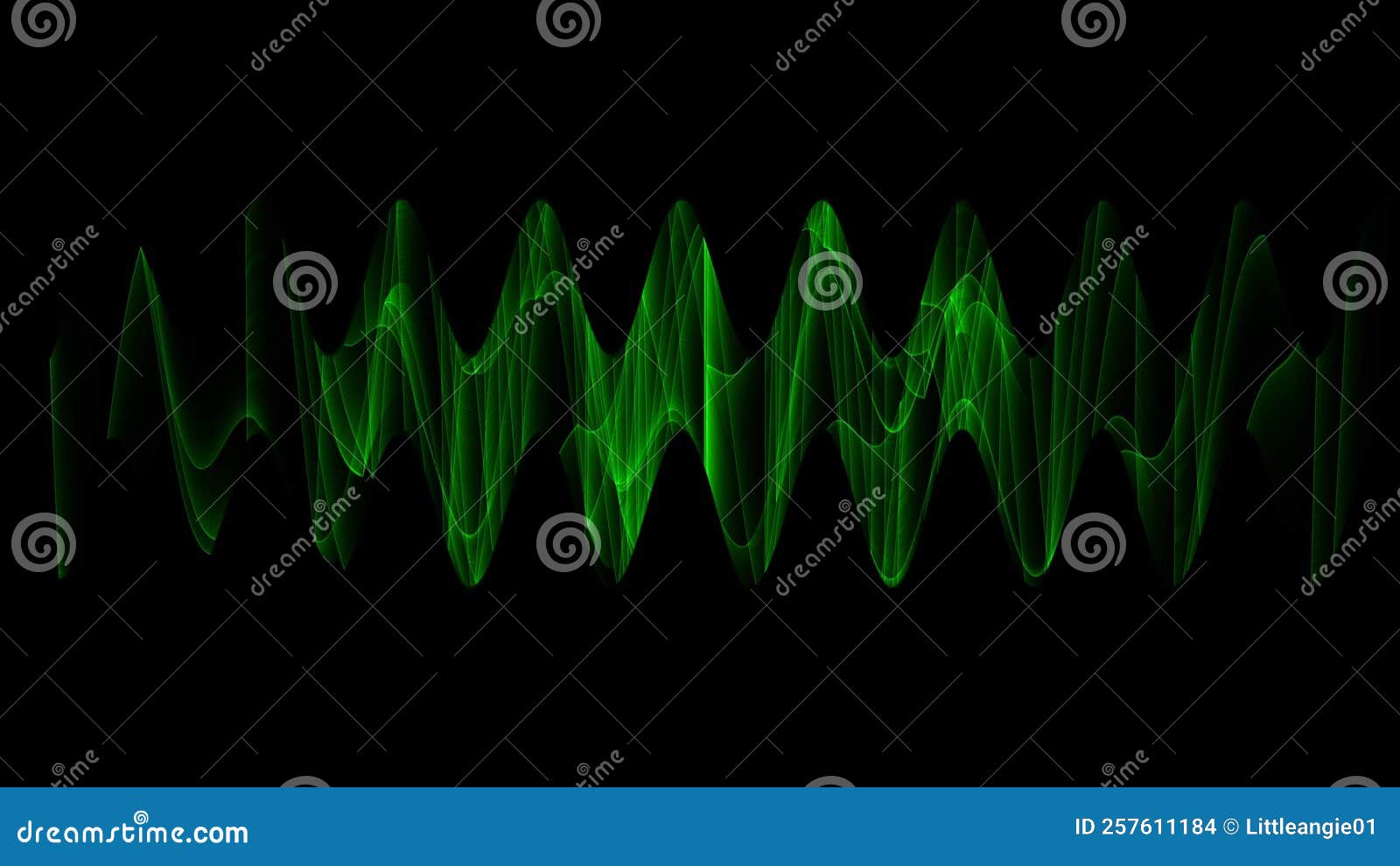 Green Eerie Light Pattern Floating Slowly on Black Background Stock ...