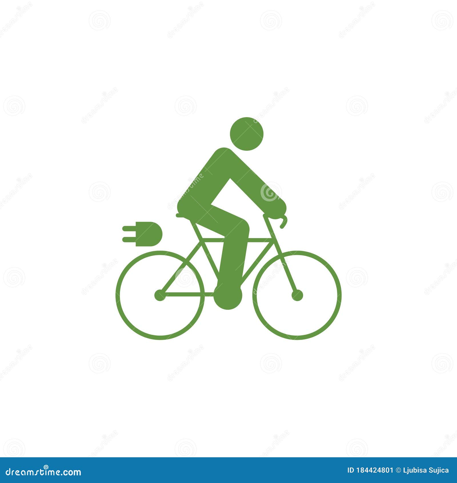 Green Electric Bike or E-bike Logo Design Isolated on White Background ...