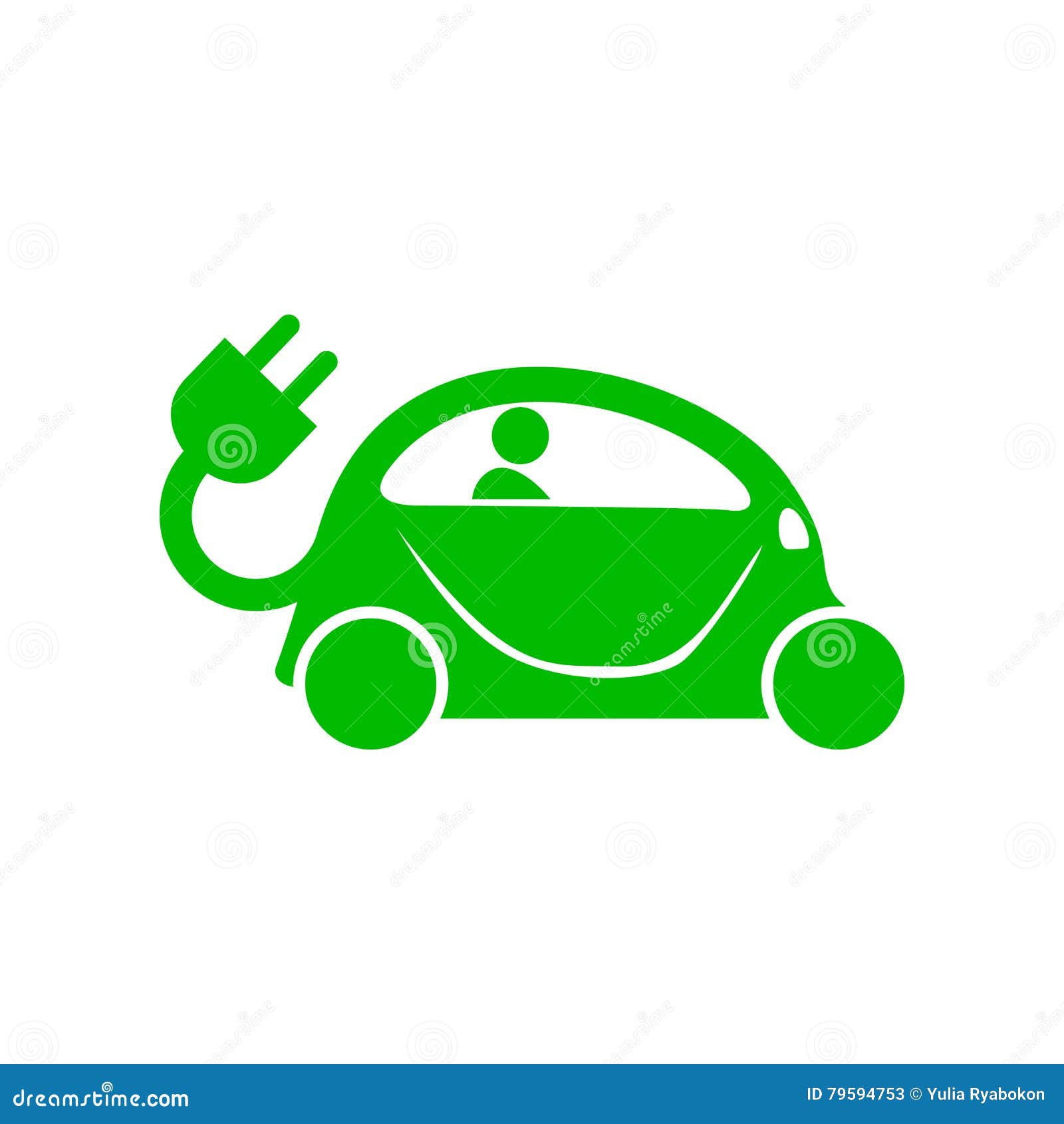 Green Electric Car Icon, Simple Style Stock Vector - Illustration of ...