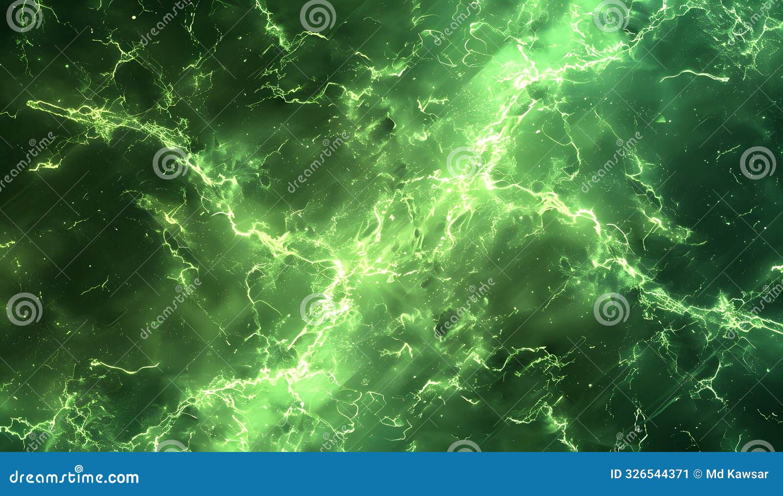 Green Electric Lightning Background Stock Illustration - Illustration ...