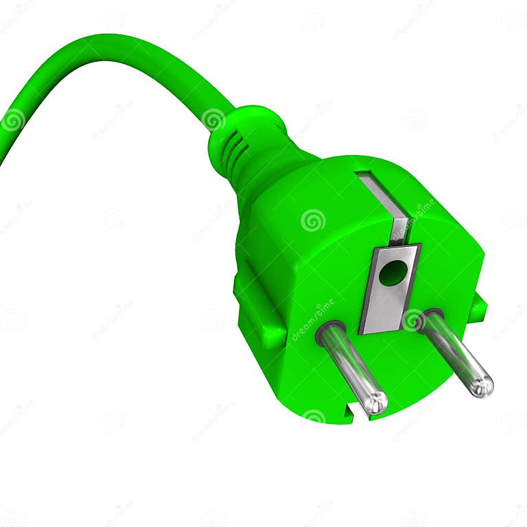Green electric plug stock illustration. Illustration of standard - 27139025