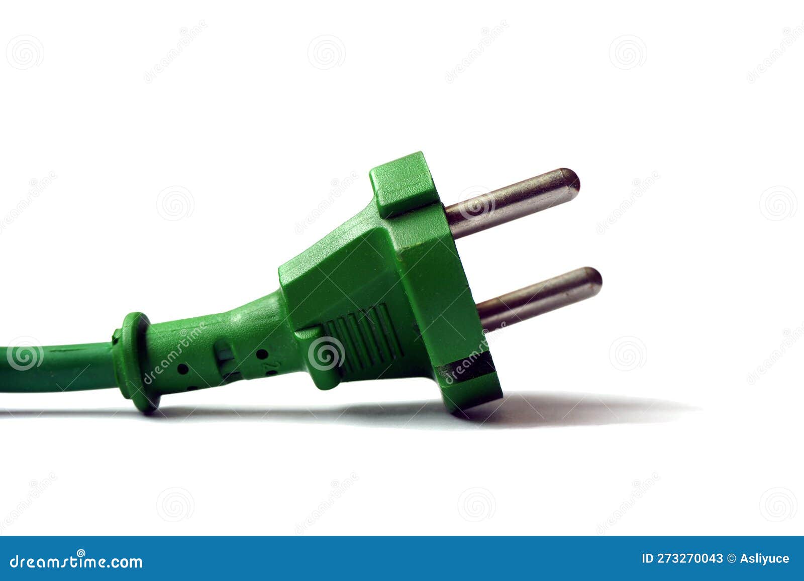 Green Electric Plug Isolated on a White Stock Image - Image of ...
