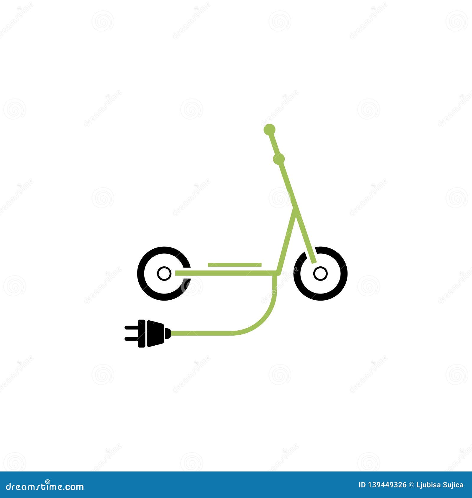Green Electric Scooter Symbol, Scooter Icon Stock Illustration ...