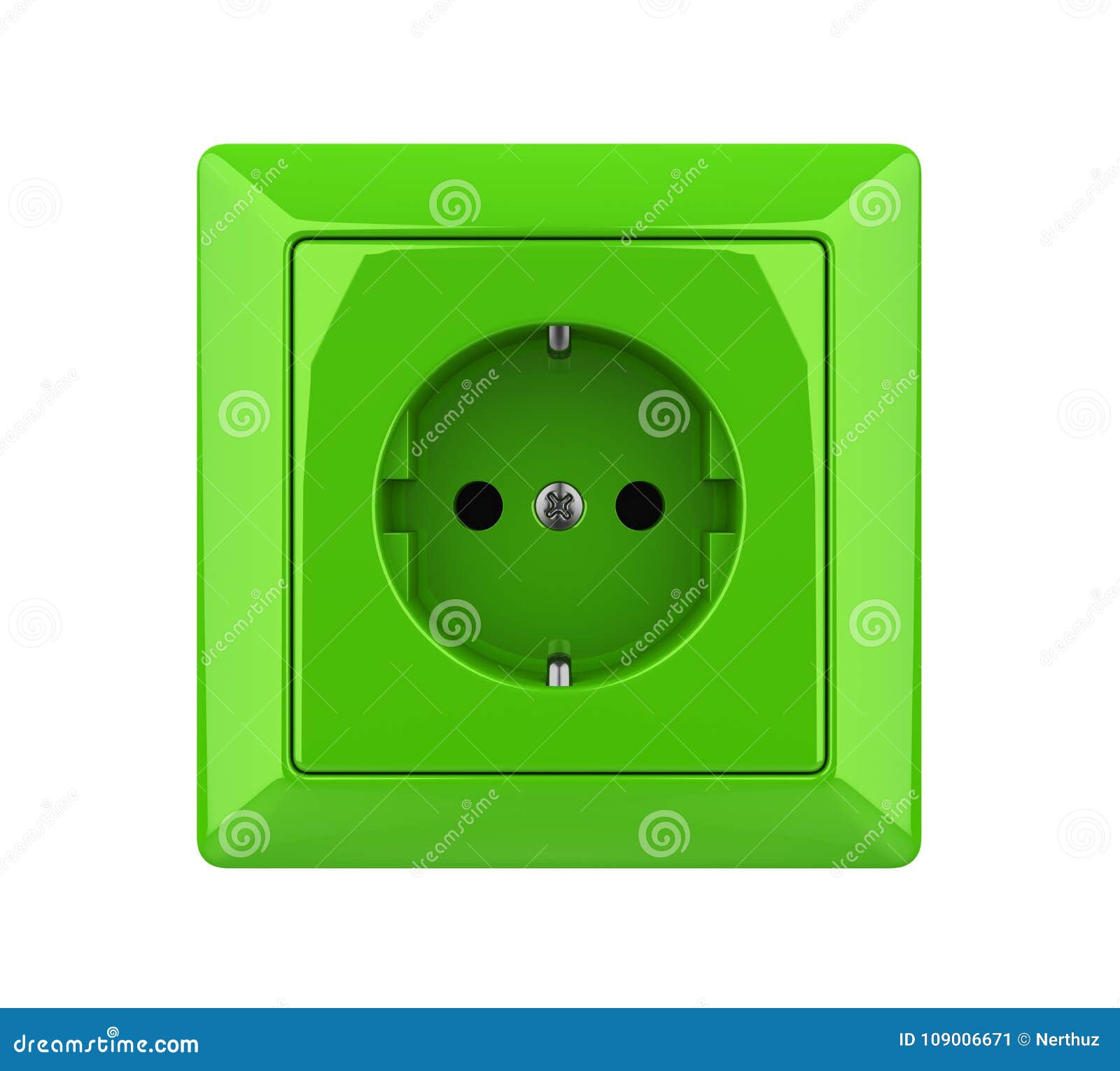 Green Electric Socket Isolated Stock Illustration - Illustration of ...