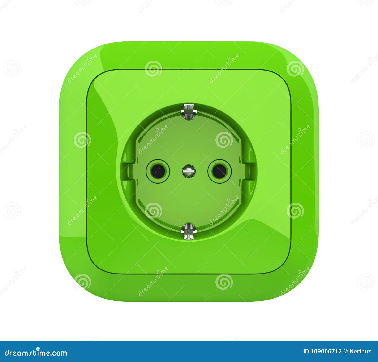 Green Electric Socket Isolated Stock Illustration - Illustration of ...