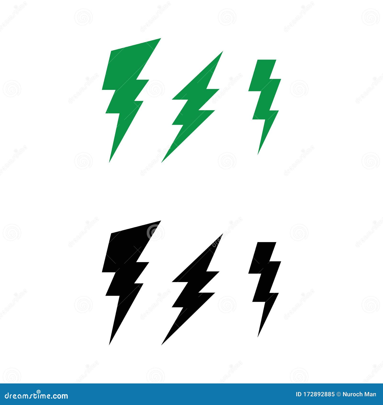 Green Electric Vector Lightning Icon Logo and Symbols. Stock Vector ...