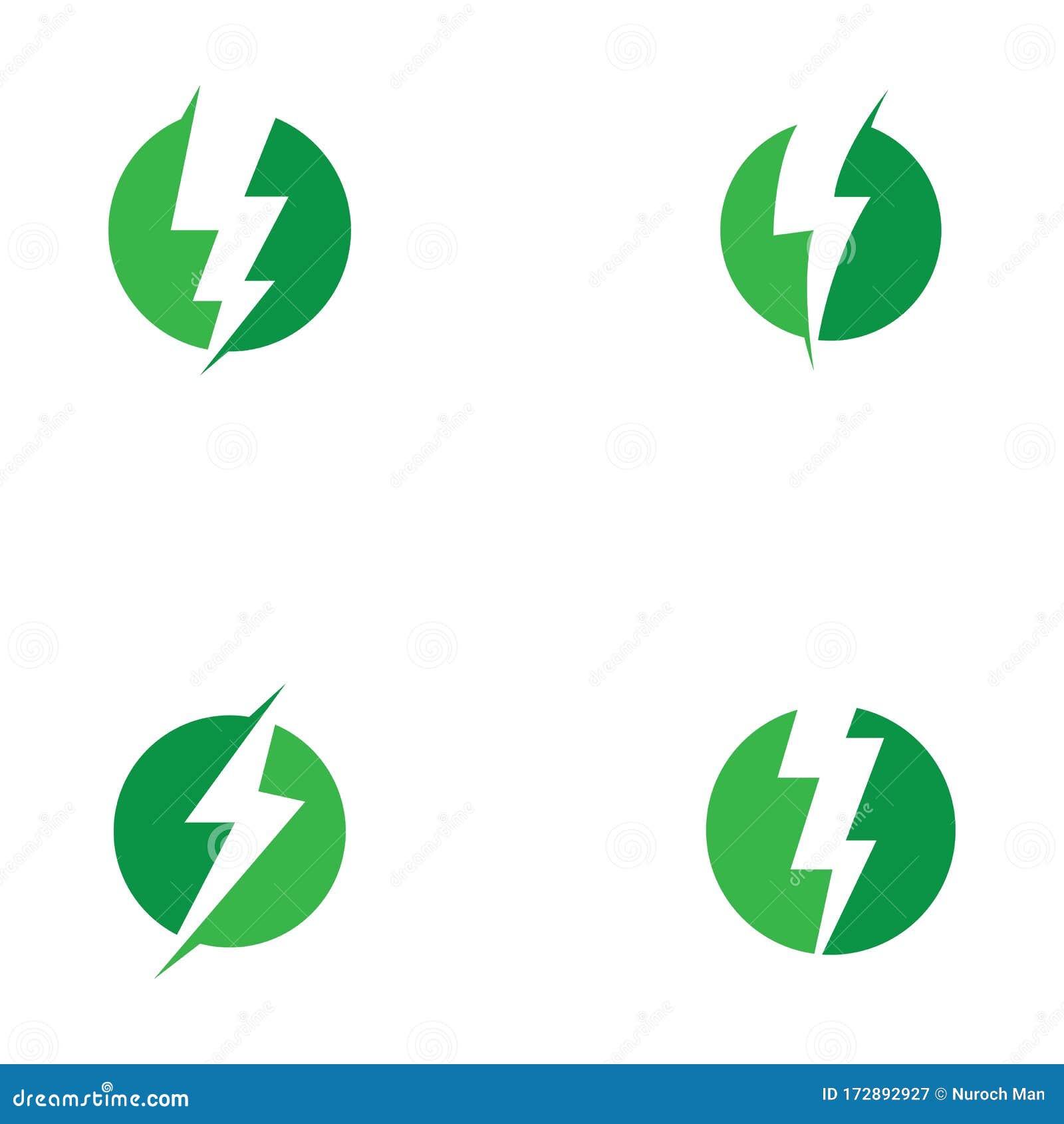 Green Electric Vector Lightning Icon Logo and Symbols. Stock Vector ...