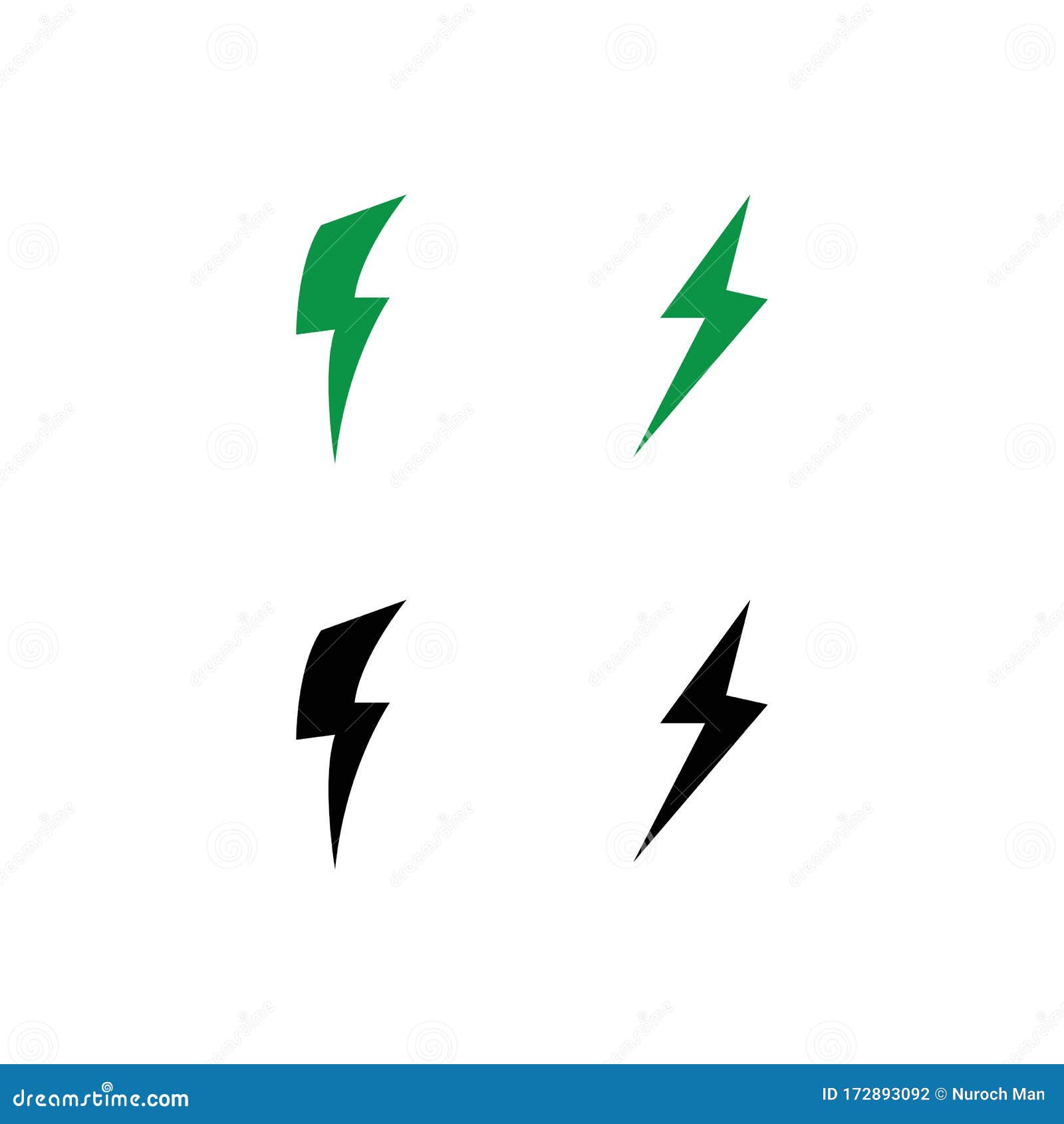 Green Electric Vector Lightning Icon Logo and Symbols. Stock ...