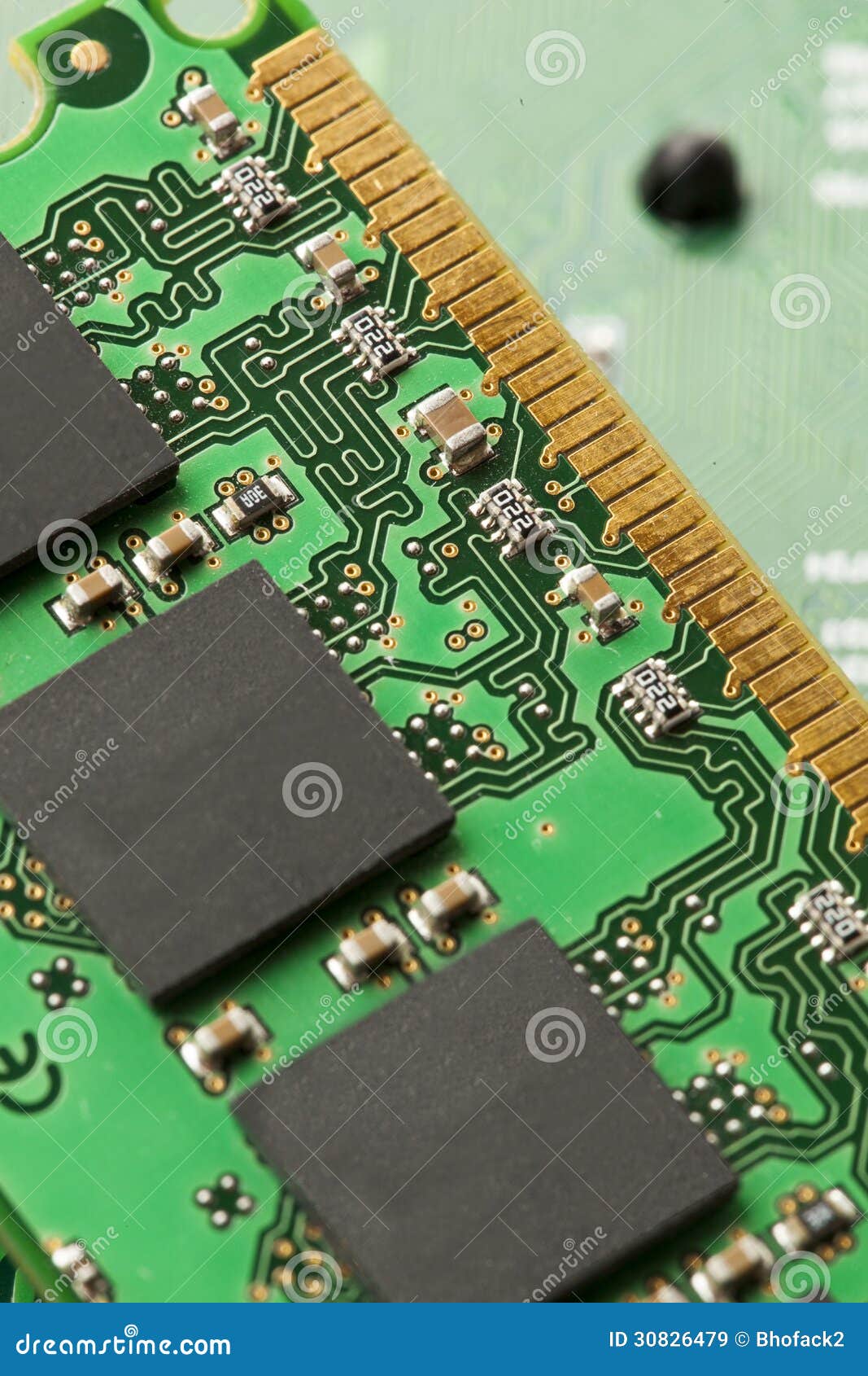 Green Electrical Circuit Board with Microchips and Transistors Stock ...