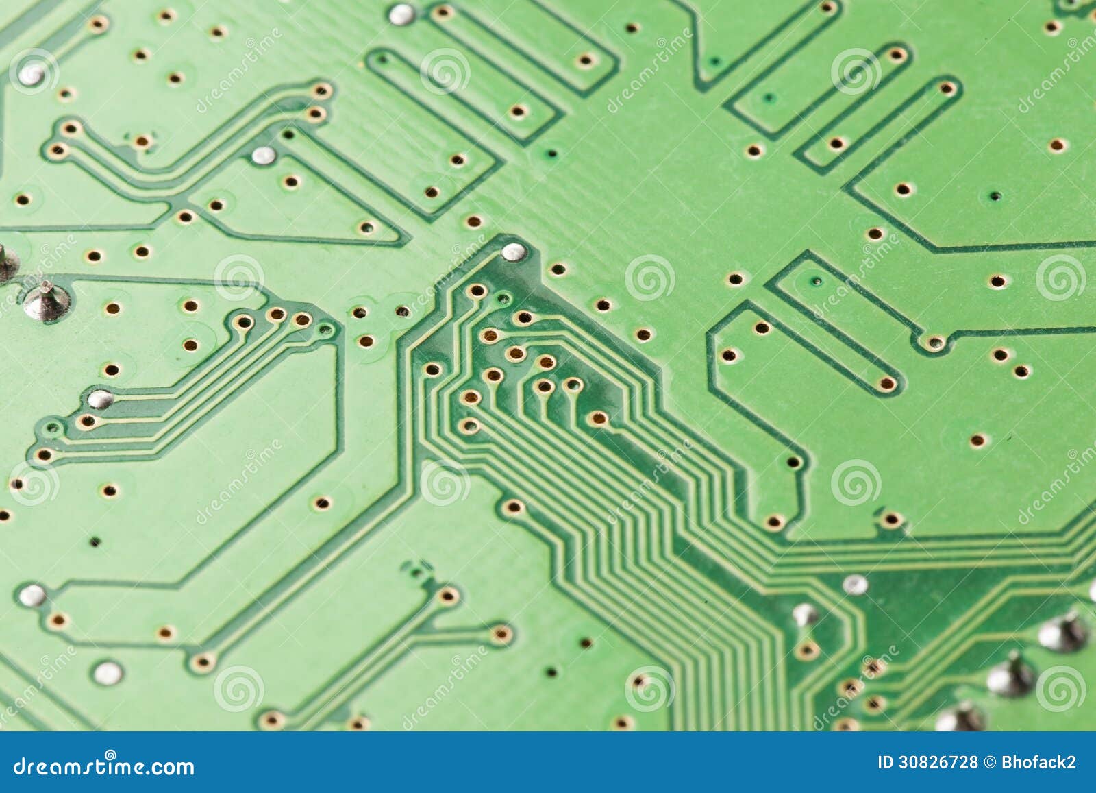 Green Electrical Circuit Board with Microchips and Transistors Stock ...