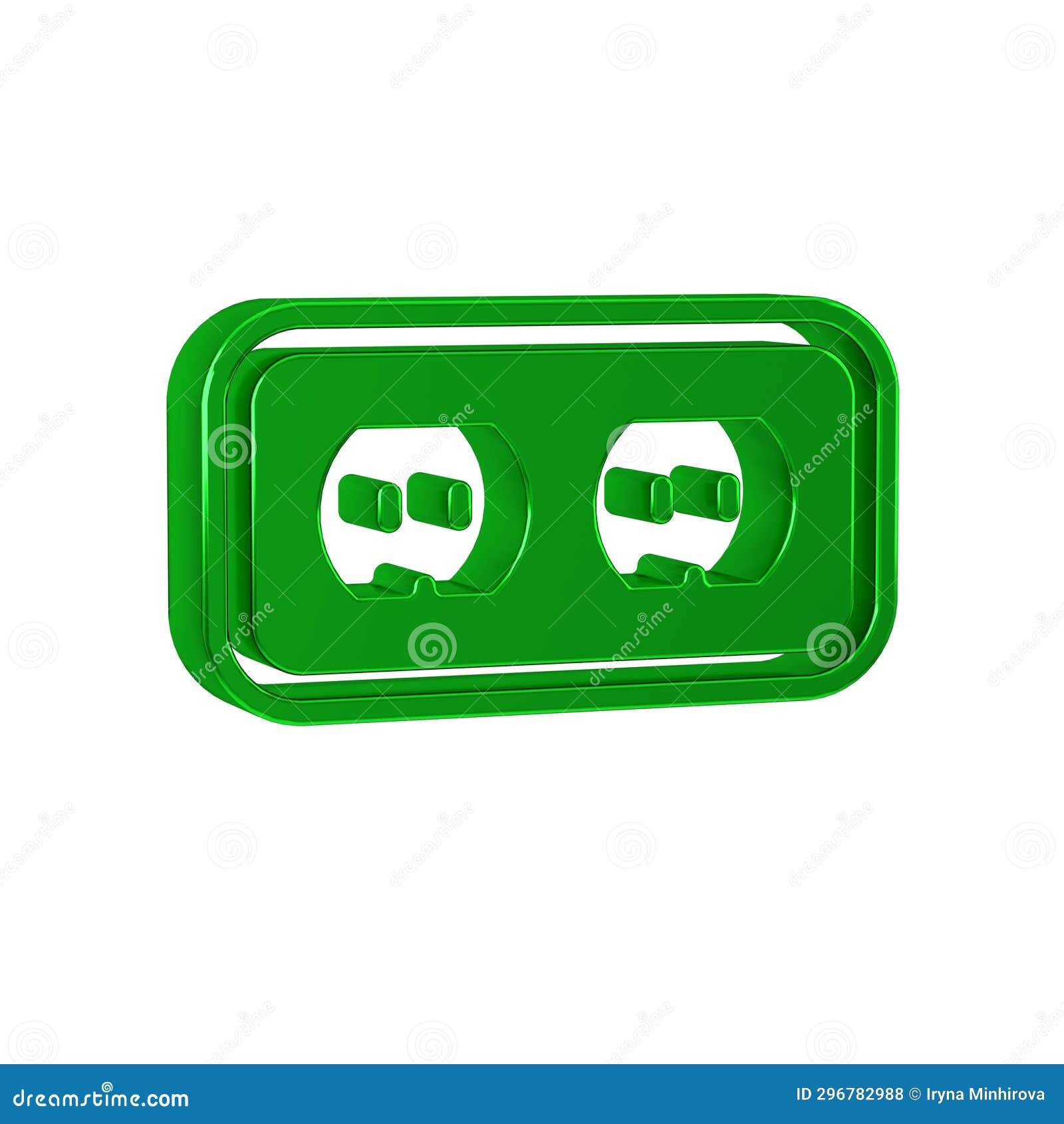 Green Electrical Outlet Icon Isolated On Transparent Background. Power ...