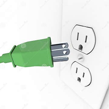 Green Electrical Plug into Wall Outlet Stock Illustration ...