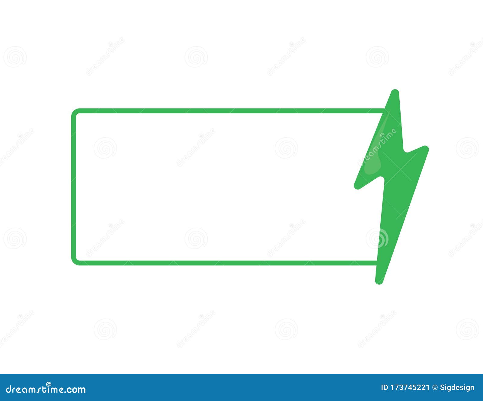 Green Lightning and Frame on White Background Stock Vector ...