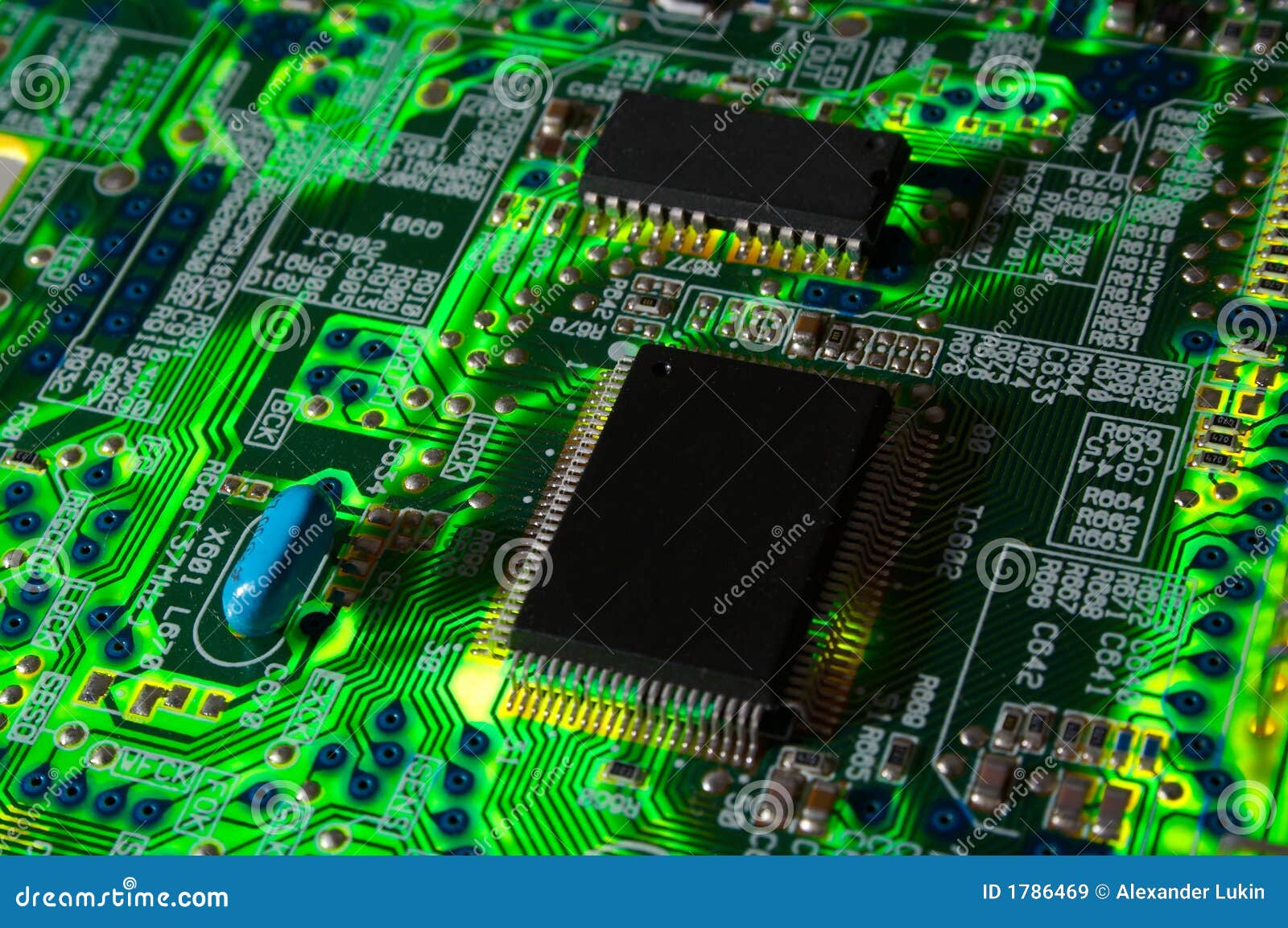 Green electronic board stock image. Image of light, electrical - 1786469