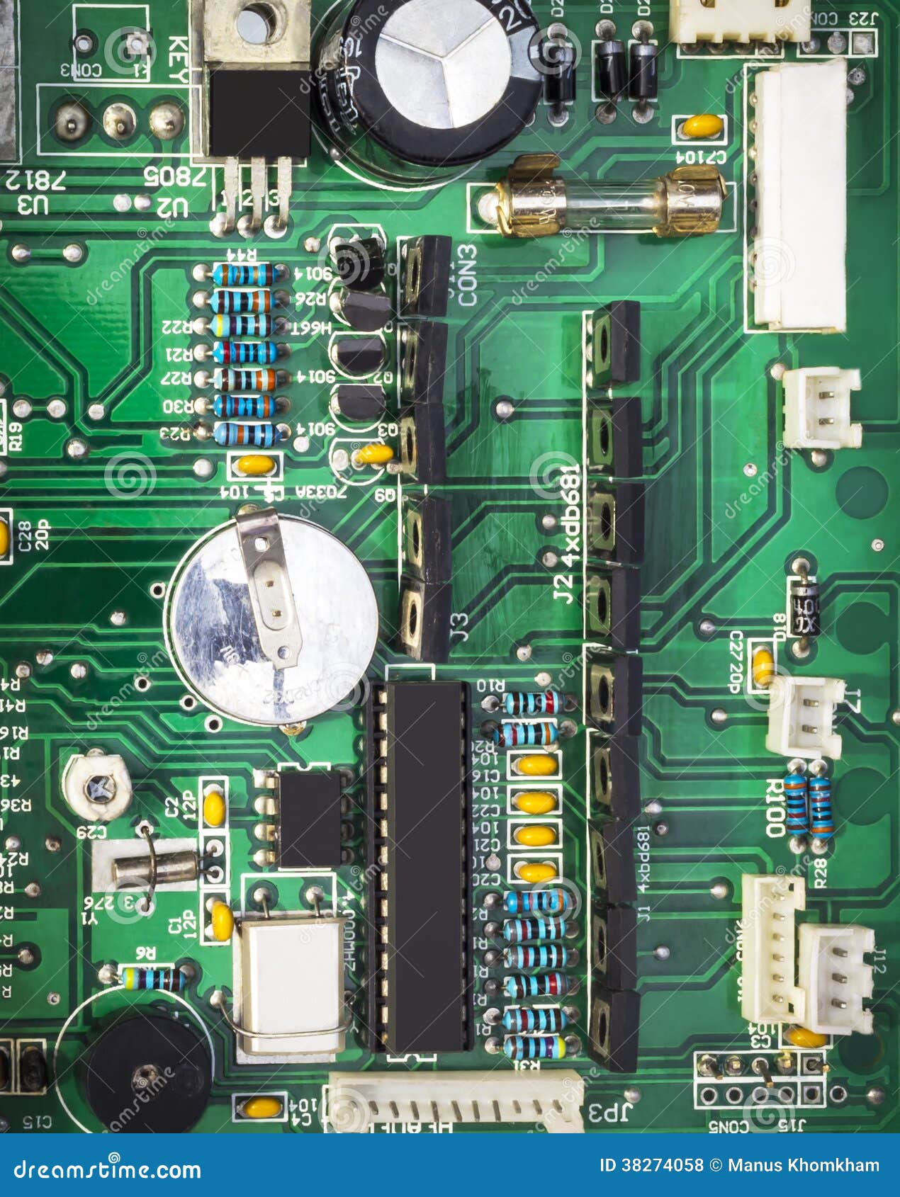 Green Electronic Circuit Board Stock Photo - Image of integrated ...