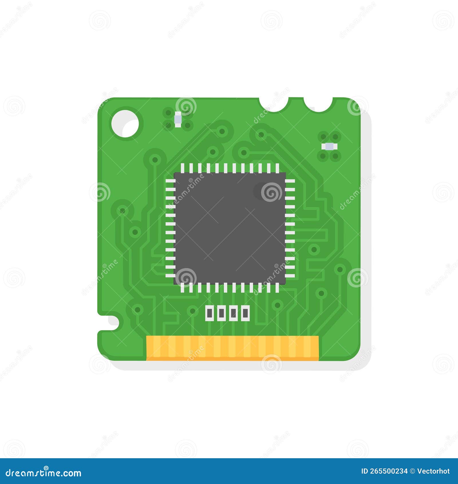 Green Electronic Microcircuit. the Microprocessor and Computer Chip ...