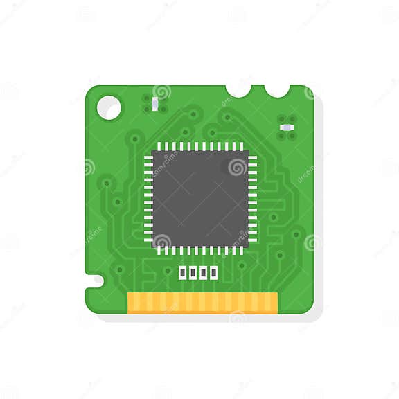 Green Electronic Microcircuit. the Microprocessor and Computer Chip ...