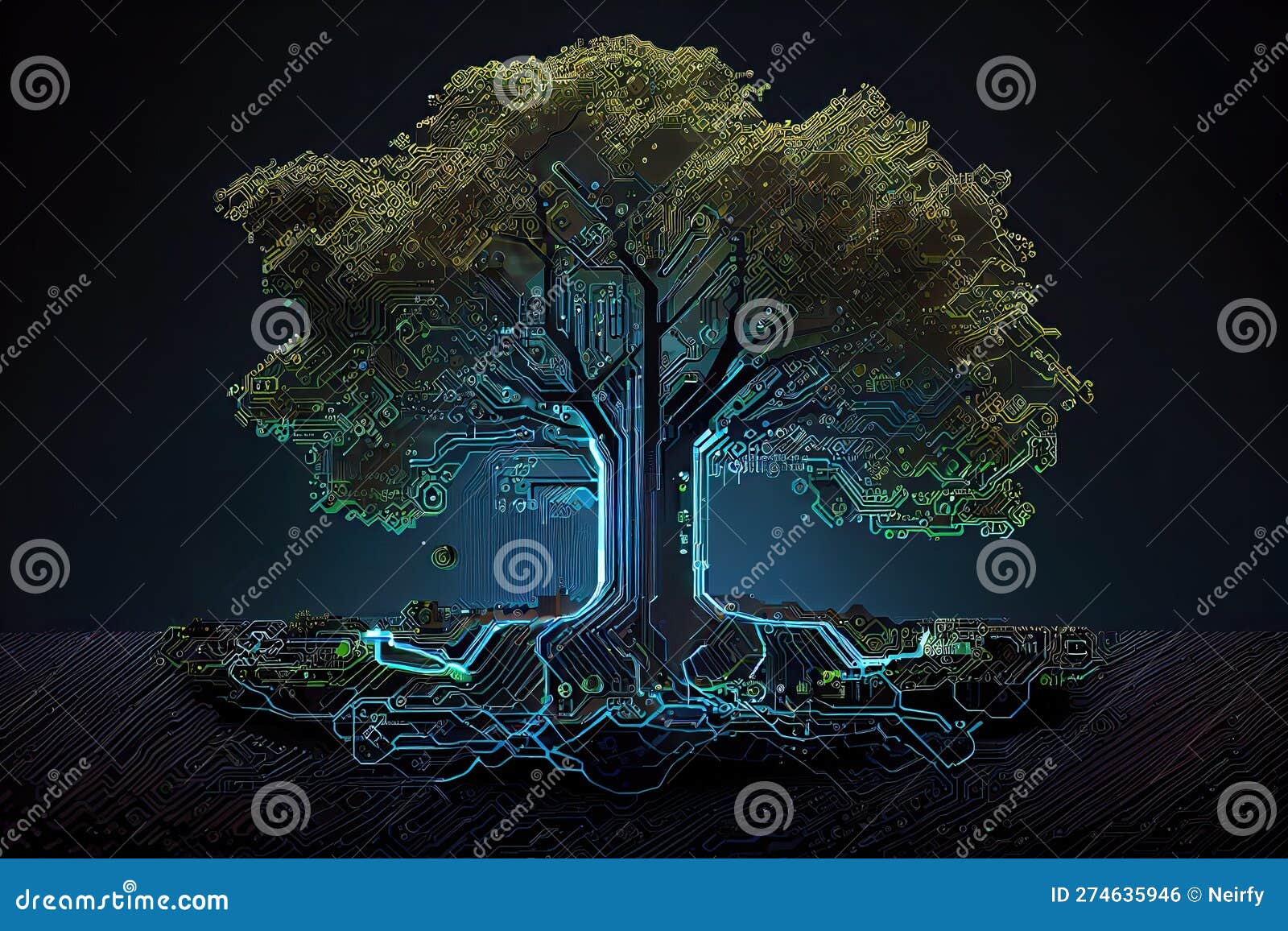 Green electronics concept stock illustration. Illustration of chips ...