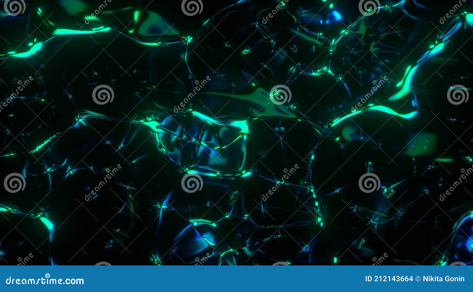 Green Elegant Fluid Flow 3D Render Illustration Stock Illustration ...
