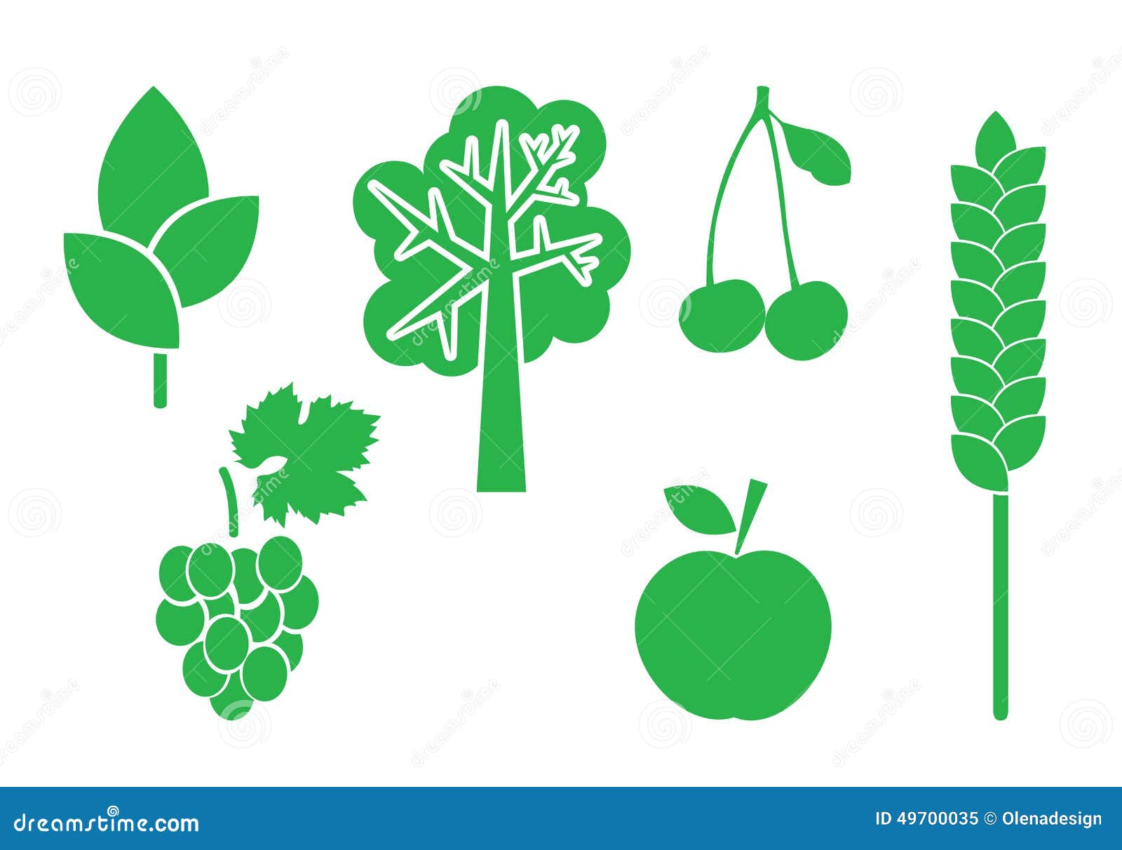 Green Vector Elements of Nature - Set Stock Vector - Illustration of ...