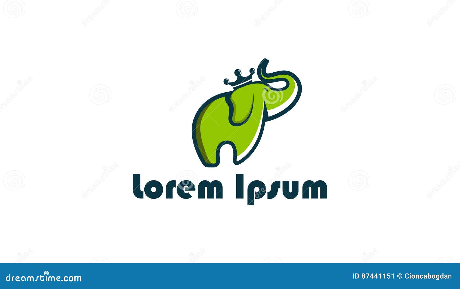 3D Green Elephant Concept. Leaf Shape Of Elephant Isolated On White ...