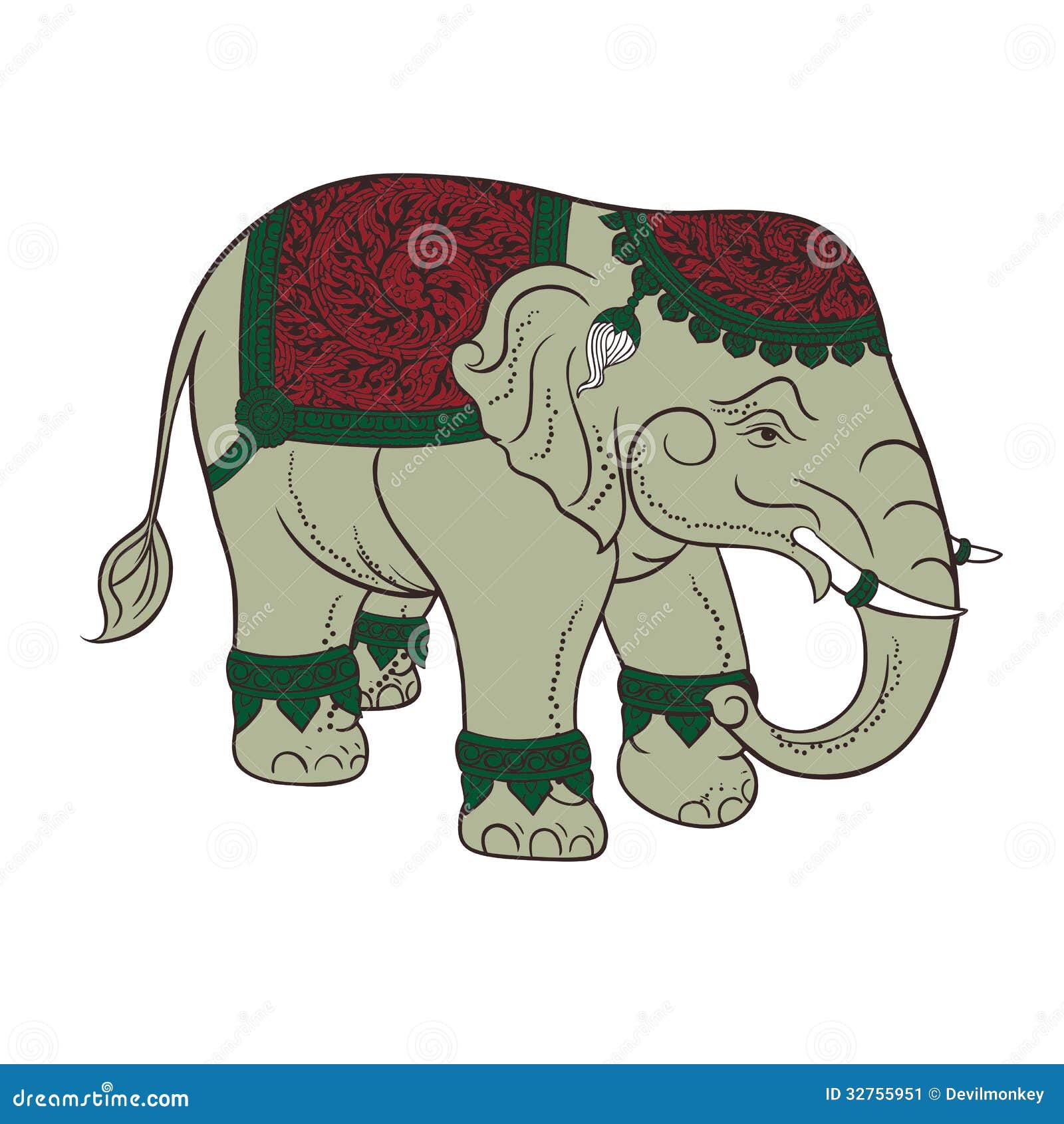 3D Green Elephant Concept. Leaf Shape Of Elephant Isolated On White ...