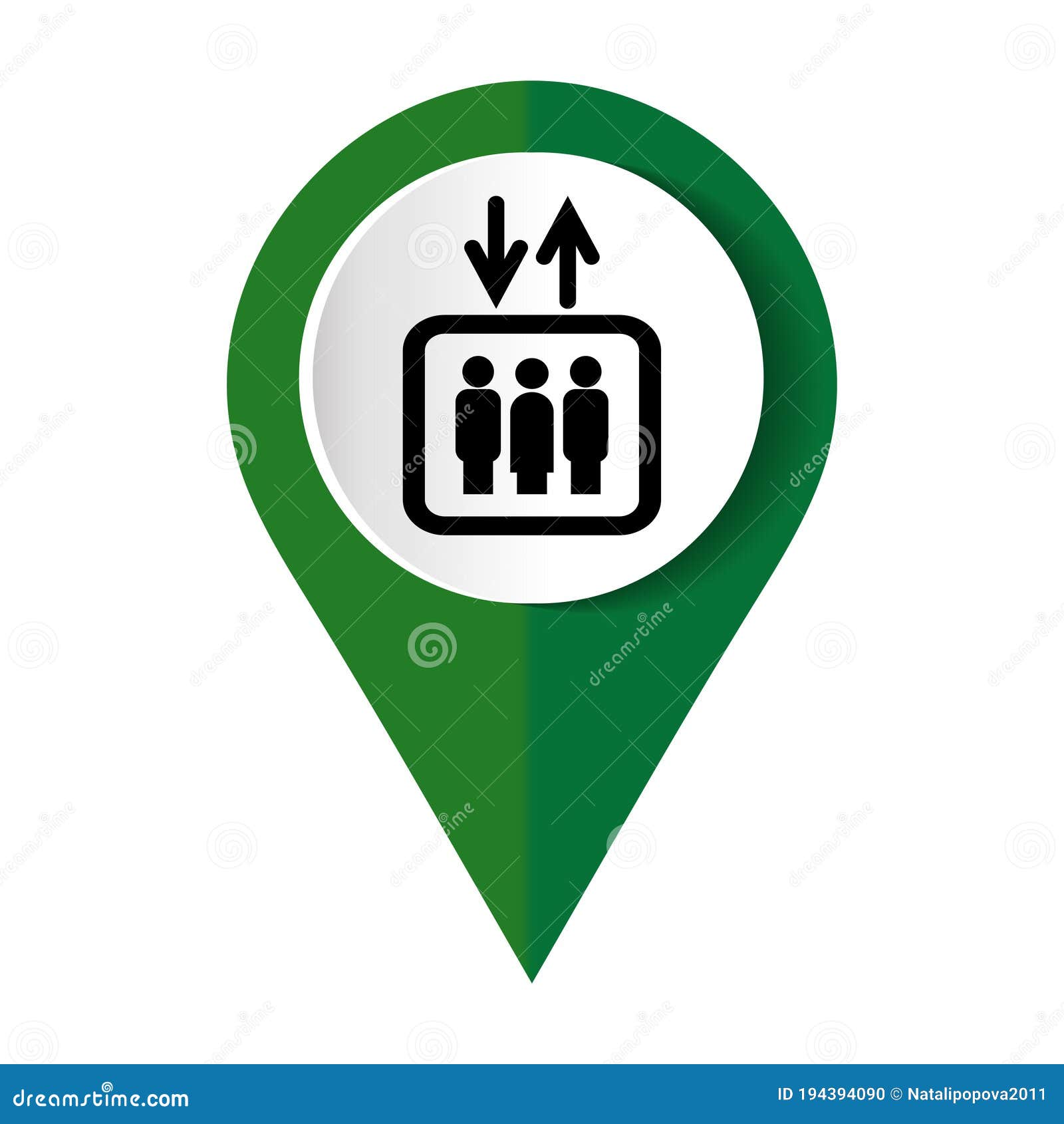 Green Elevator Capacity Banner With Drawing Of Eight People And Space ...