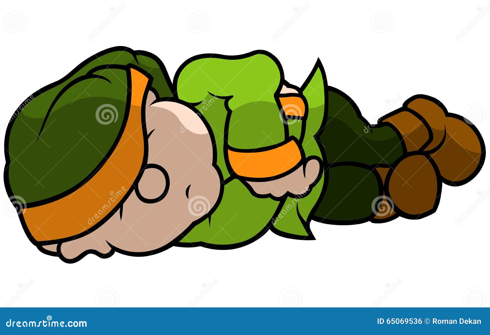 Green Elf Sleeping stock vector. Illustration of vector - 65069536