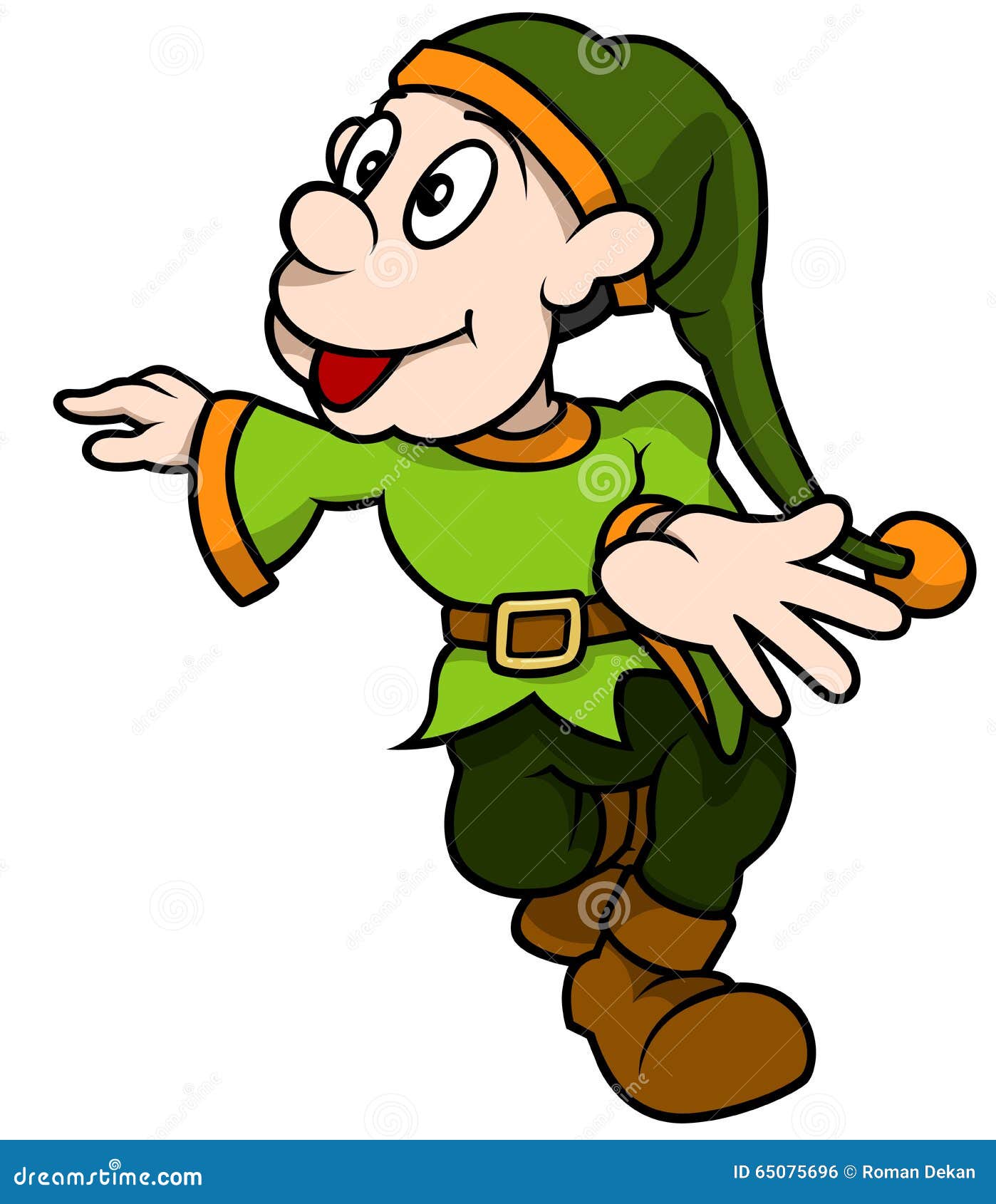 Green Elf Walking stock vector. Illustration of figure - 65075696