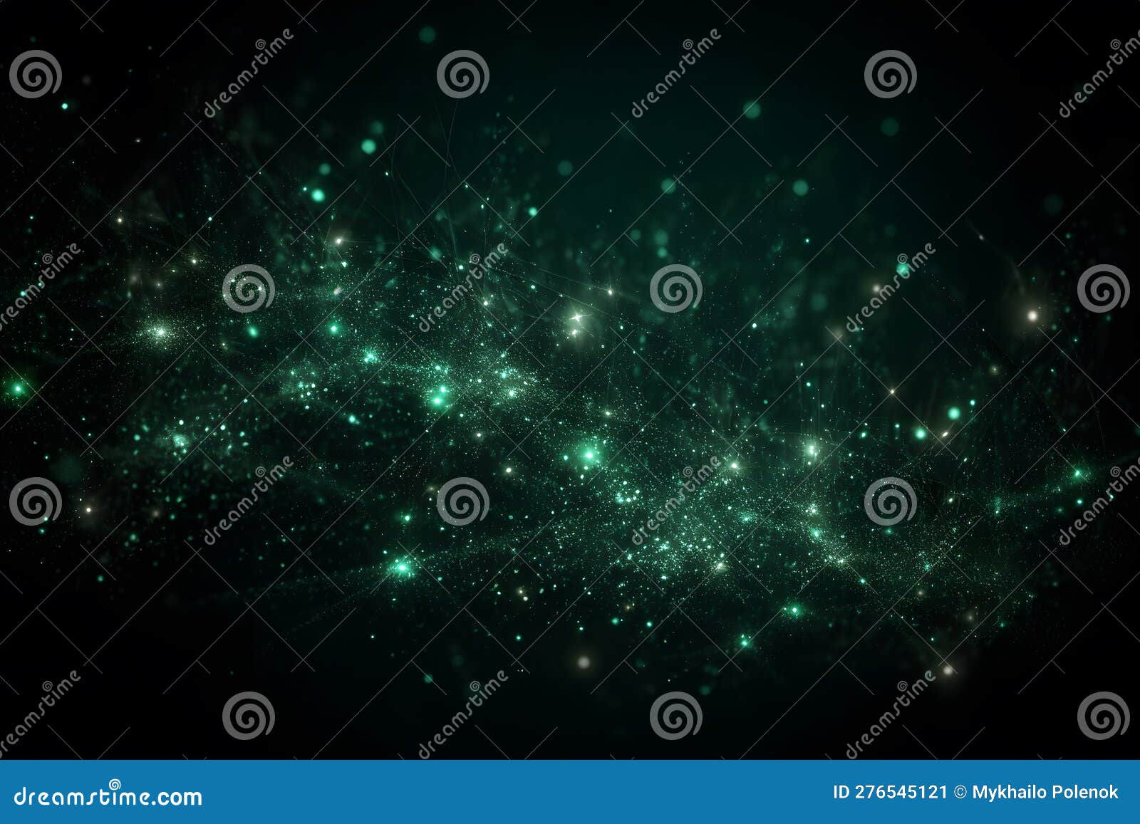 Green Emerald Background with Shining Elements. Neural Network AI ...