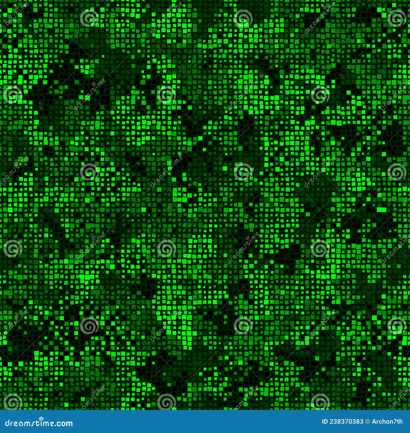 Green Emerald Halftones Pixel Clouds Seamless Pattern Vector Background ...