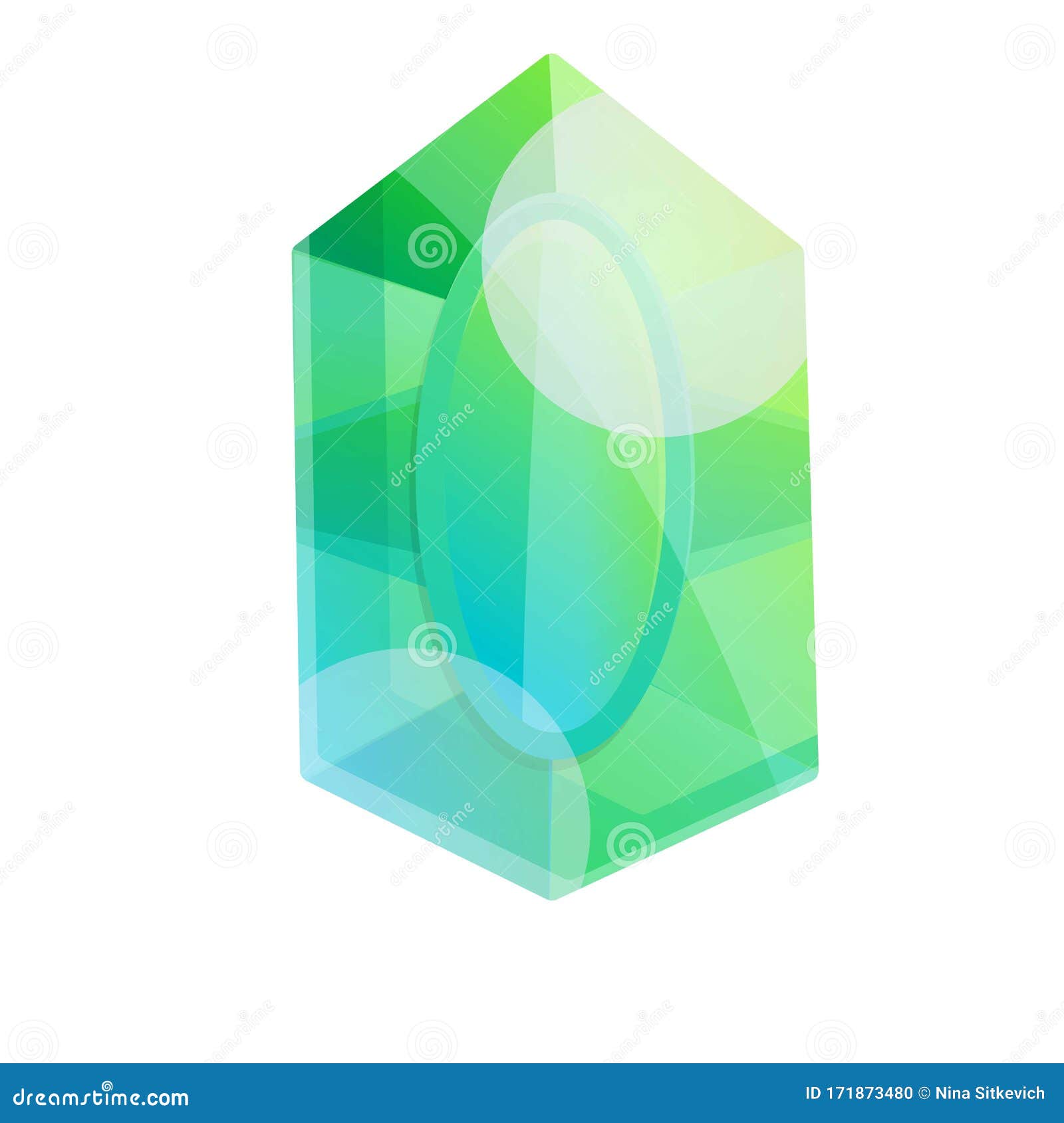 Green Emerald Icon, Cartoon Style Stock Vector - Illustration of stone ...
